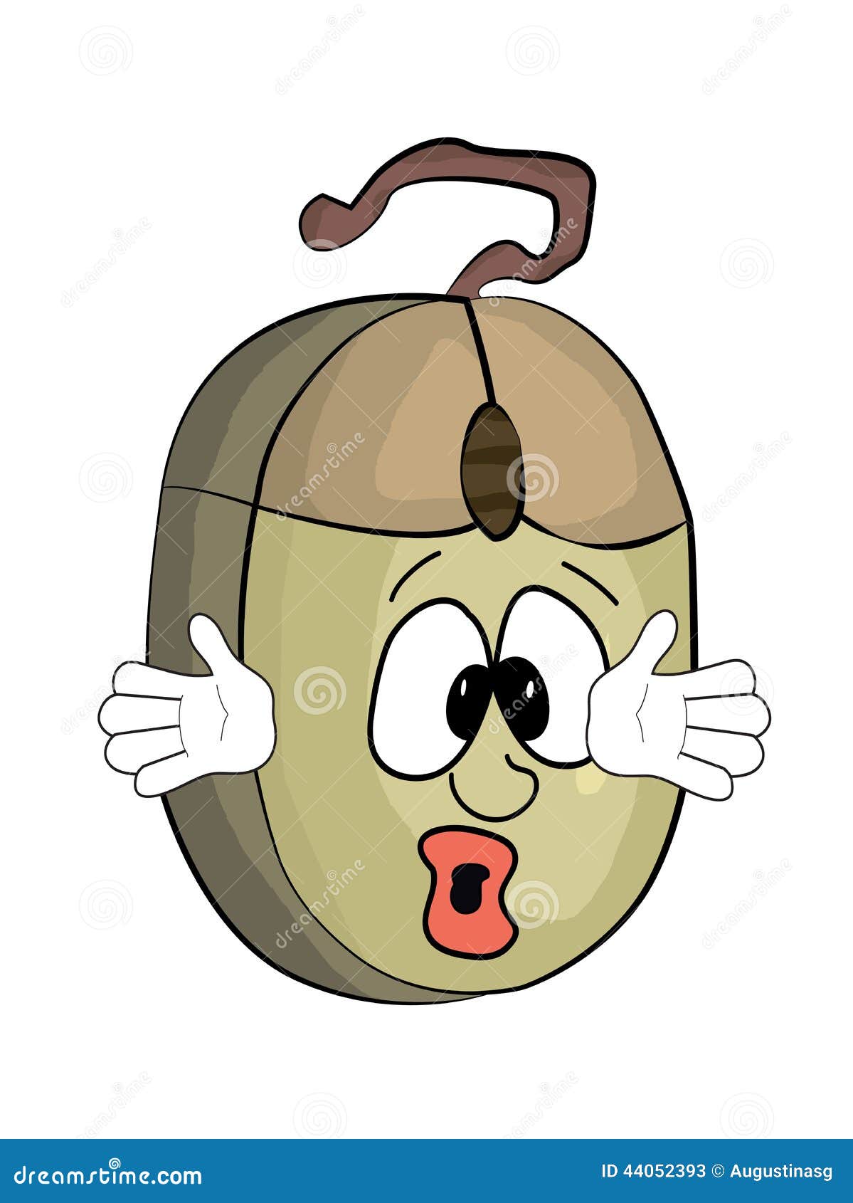 Surprised Computer Mouse Cartoon Stock Illustration - Illustration of ...