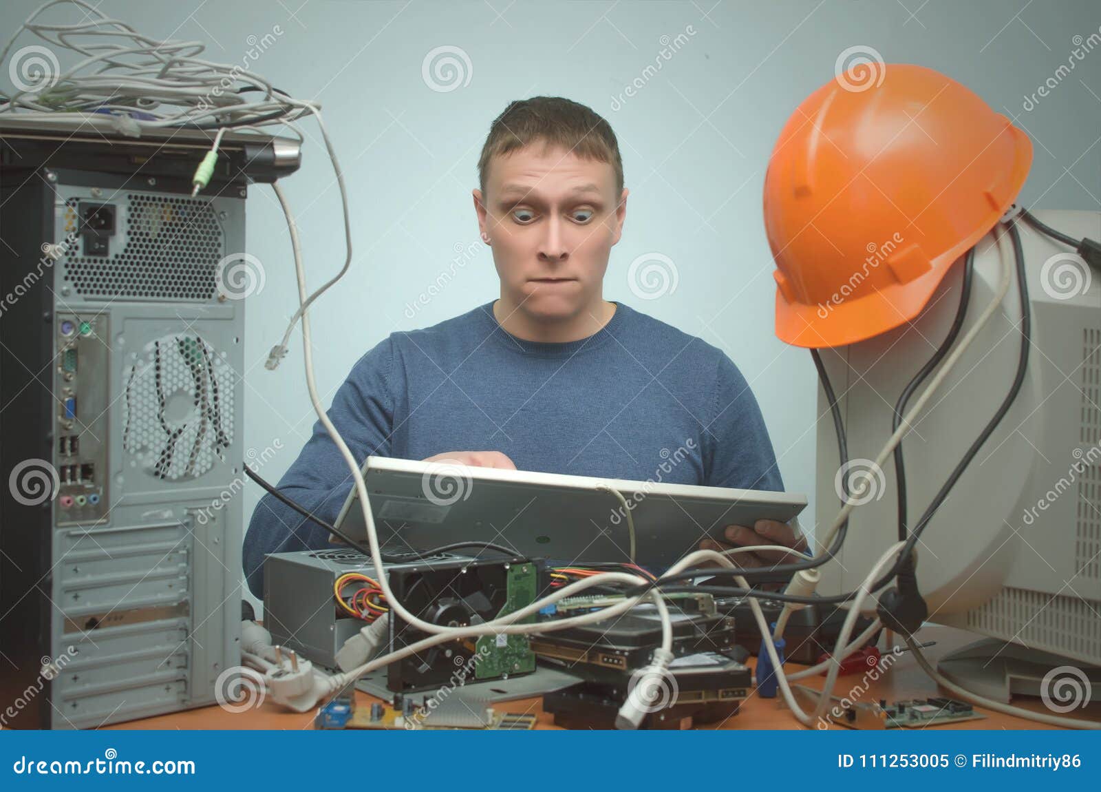 Computer Repairman. Computer Technician Engineer. Support Service ...