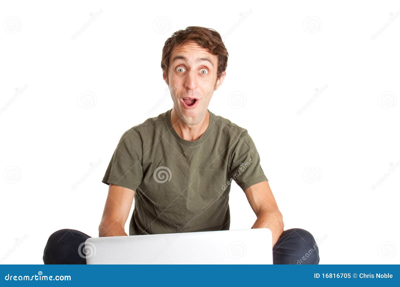 Surprised computer user stock image. Image of surprise - 16816705