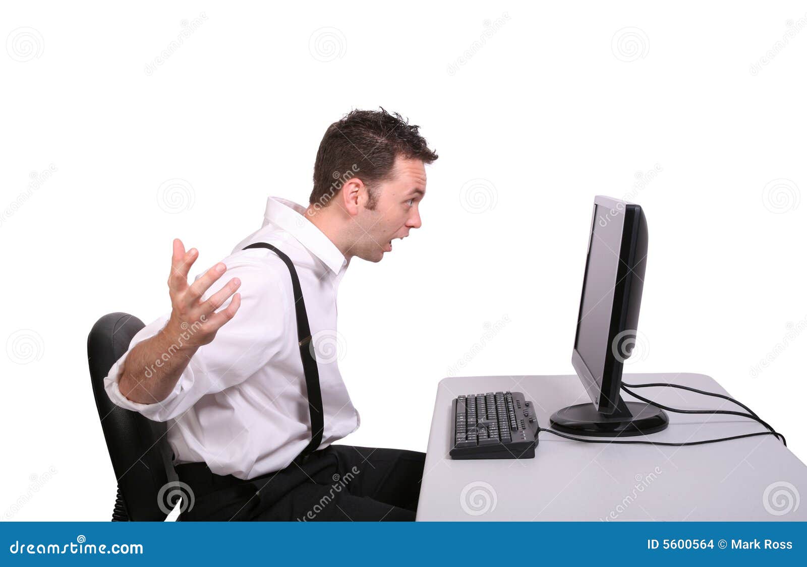 Surprised Computer Worker stock photo. Image of surprise - 5600564
