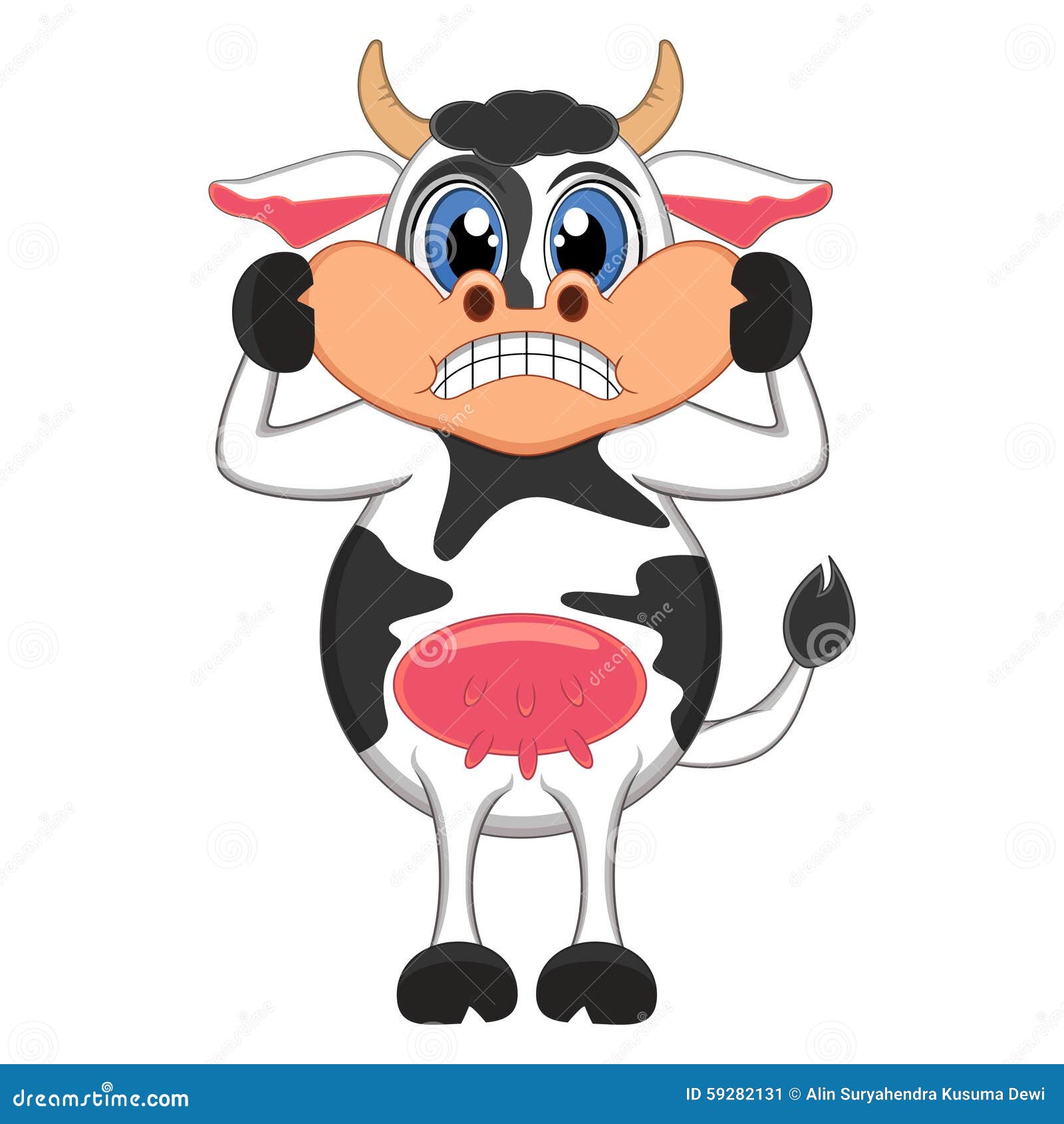 Surprised cow cartoon stock vector. Illustration of bull - 59282131