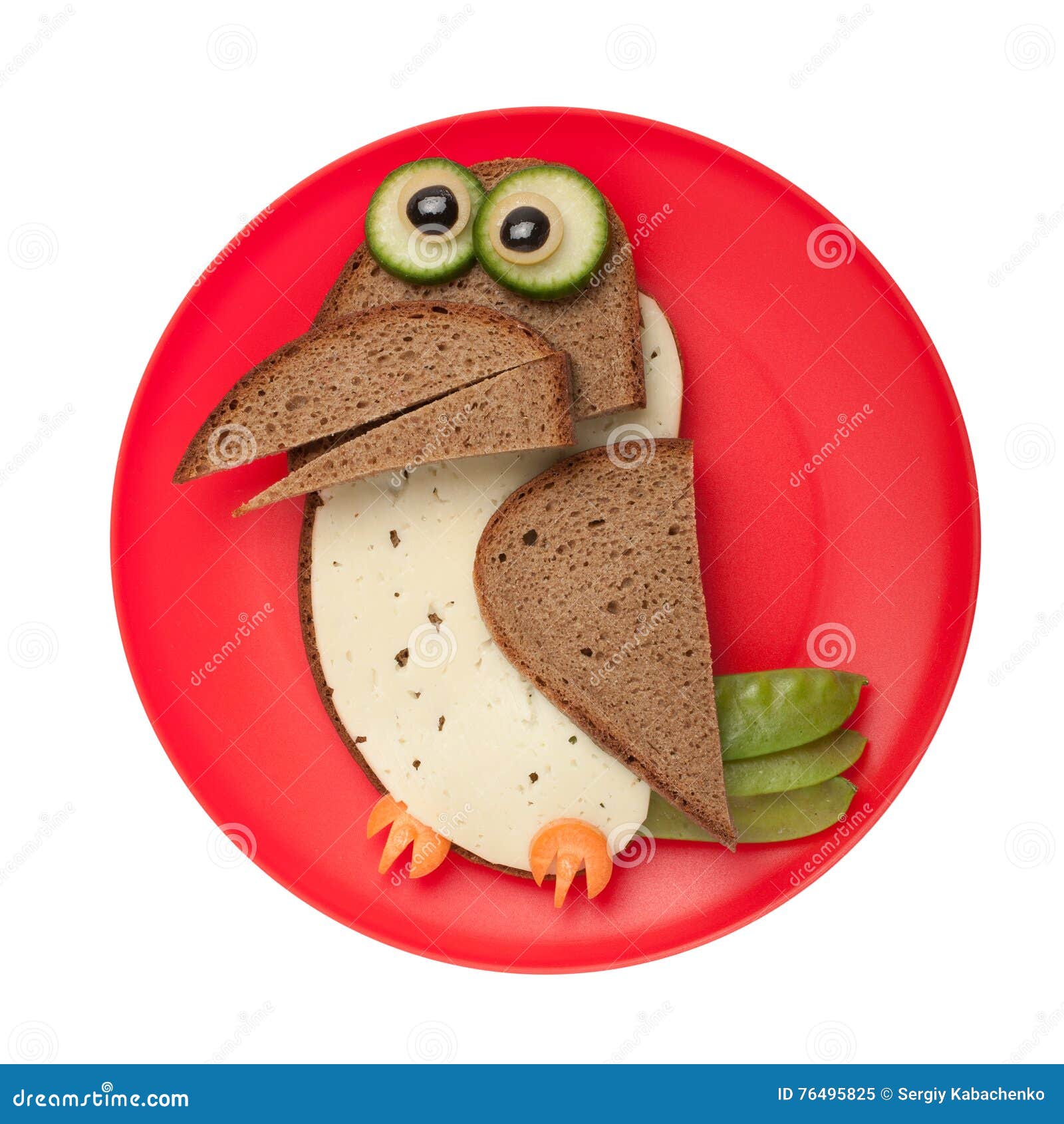 Surprised Crow Made of Bread and Cheese Stock Image - Image of toast ...