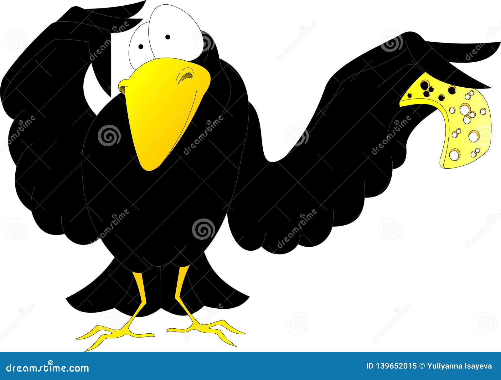 Crow And Cheese Cartoon Vector | CartoonDealer.com #76675021