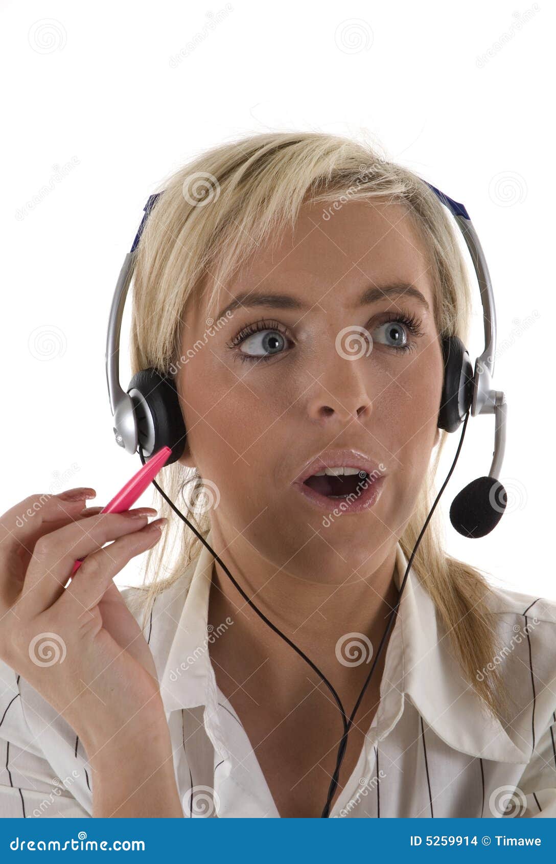 Surprised Customer Services Op Stock Photo - Image of shirt, blouse ...