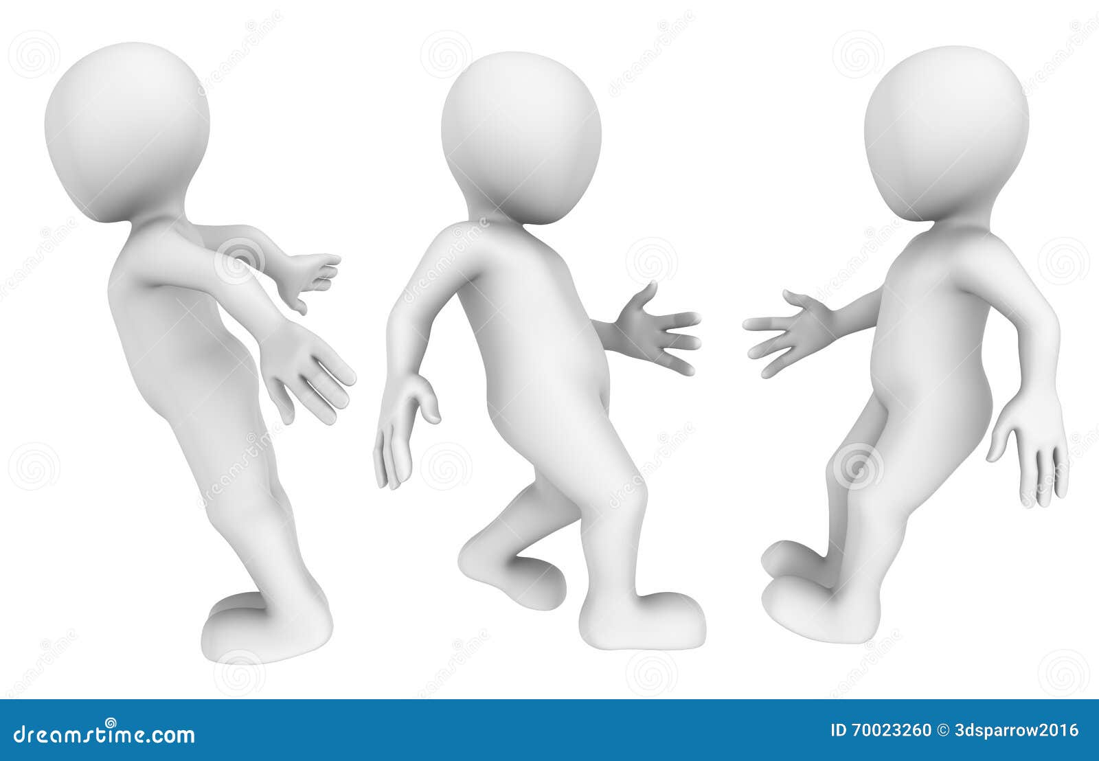 The Surprised 3d Man Has Suddenly Stopped. Royalty-Free Cartoon ...