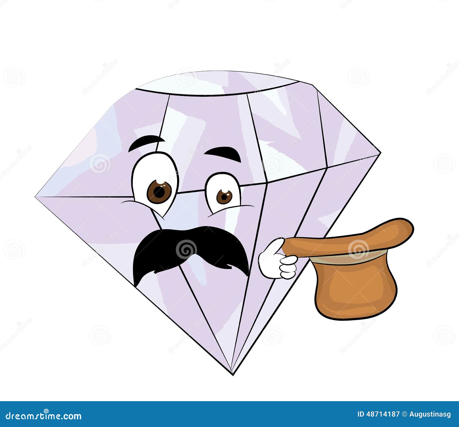 Surprised diamond cartoon stock illustration. Illustration of diamond ...