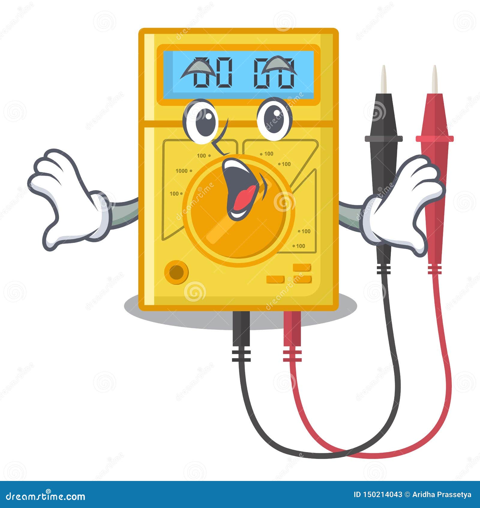 Surprised Digital Multimeter Toys in Cartoon Shape Stock Vector ...