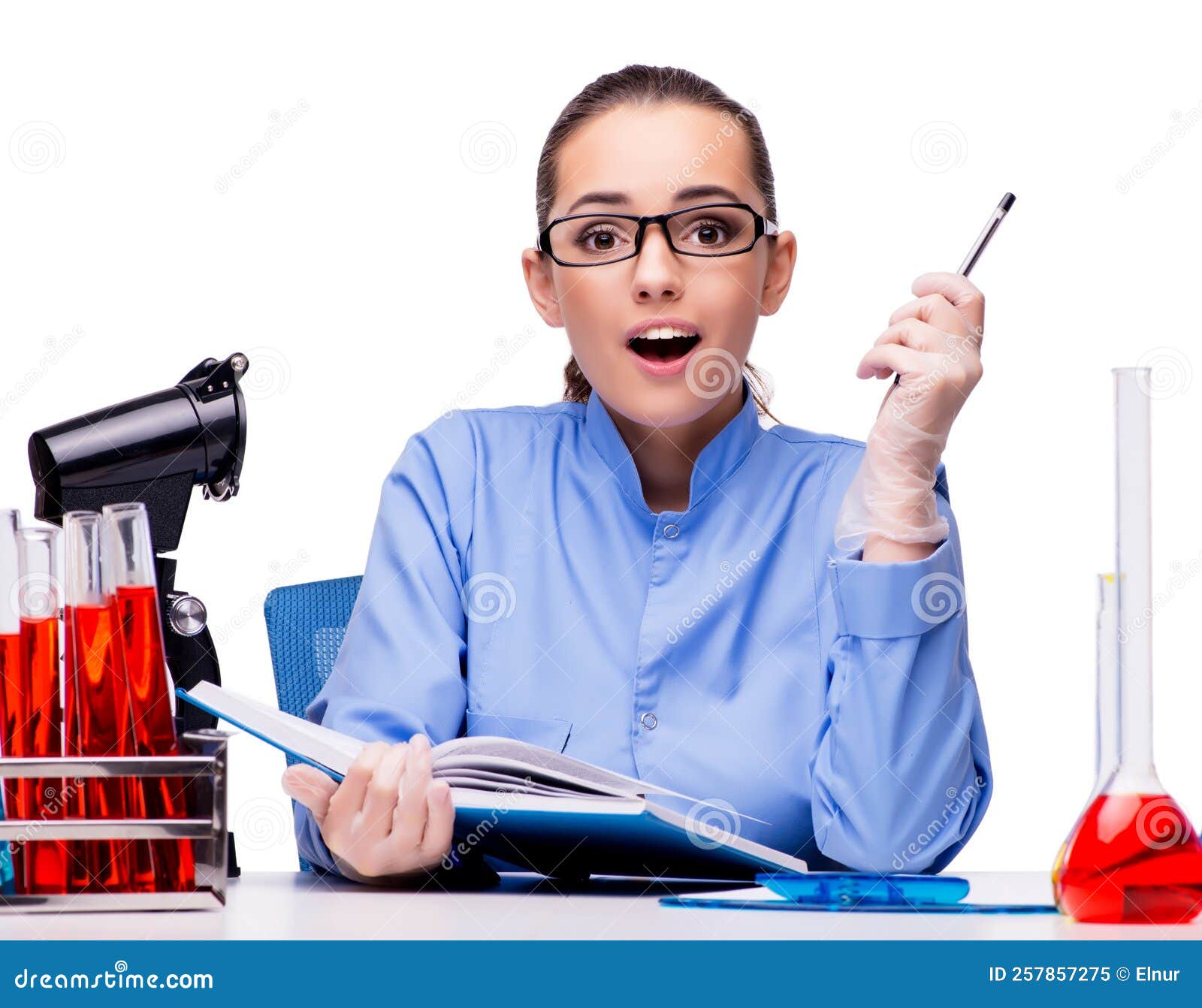 Surprised Doctor Isolated on White Stock Image - Image of beaker ...