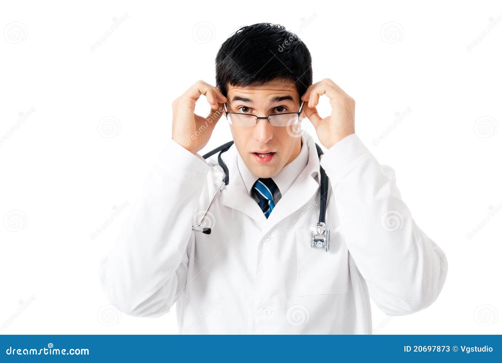 Surprised doctor, on white stock image. Image of shok - 20697873