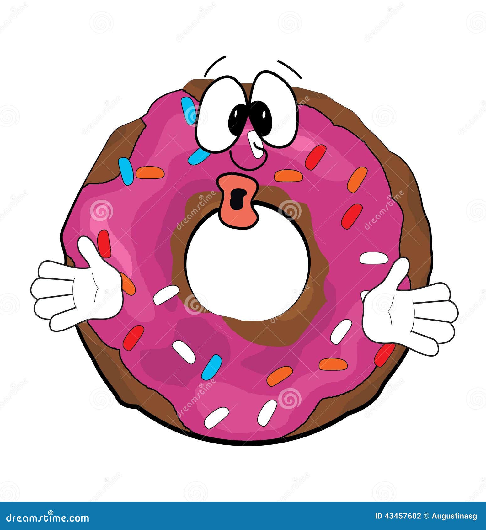 Surprised doughnut cartoon stock illustration. Illustration of calory ...
