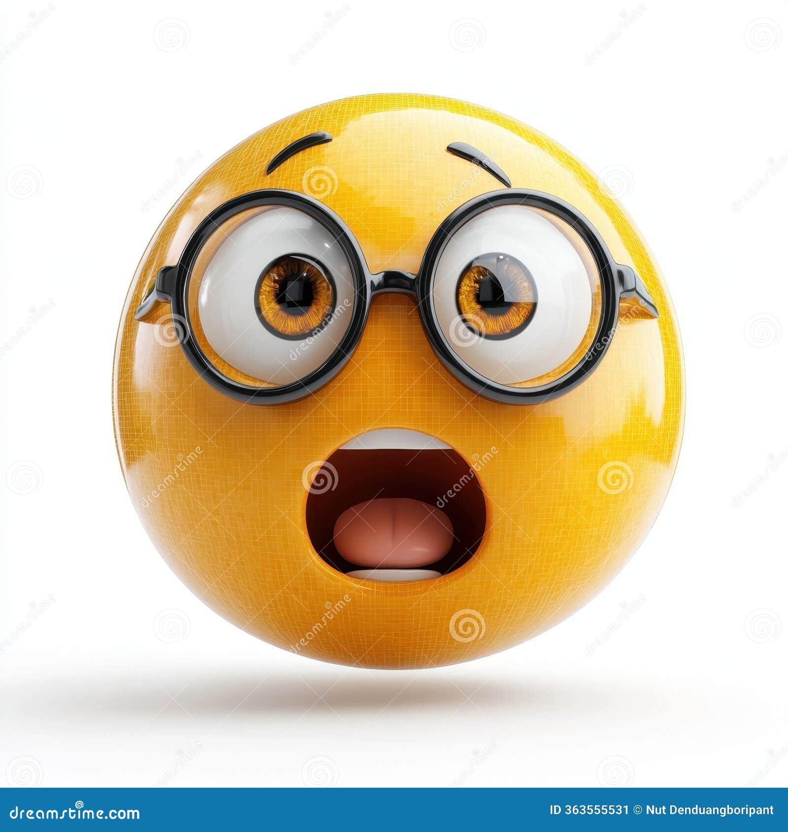 Surprised Emoji Isolated On Yellow Background, Shocked Emoticon 3d ...