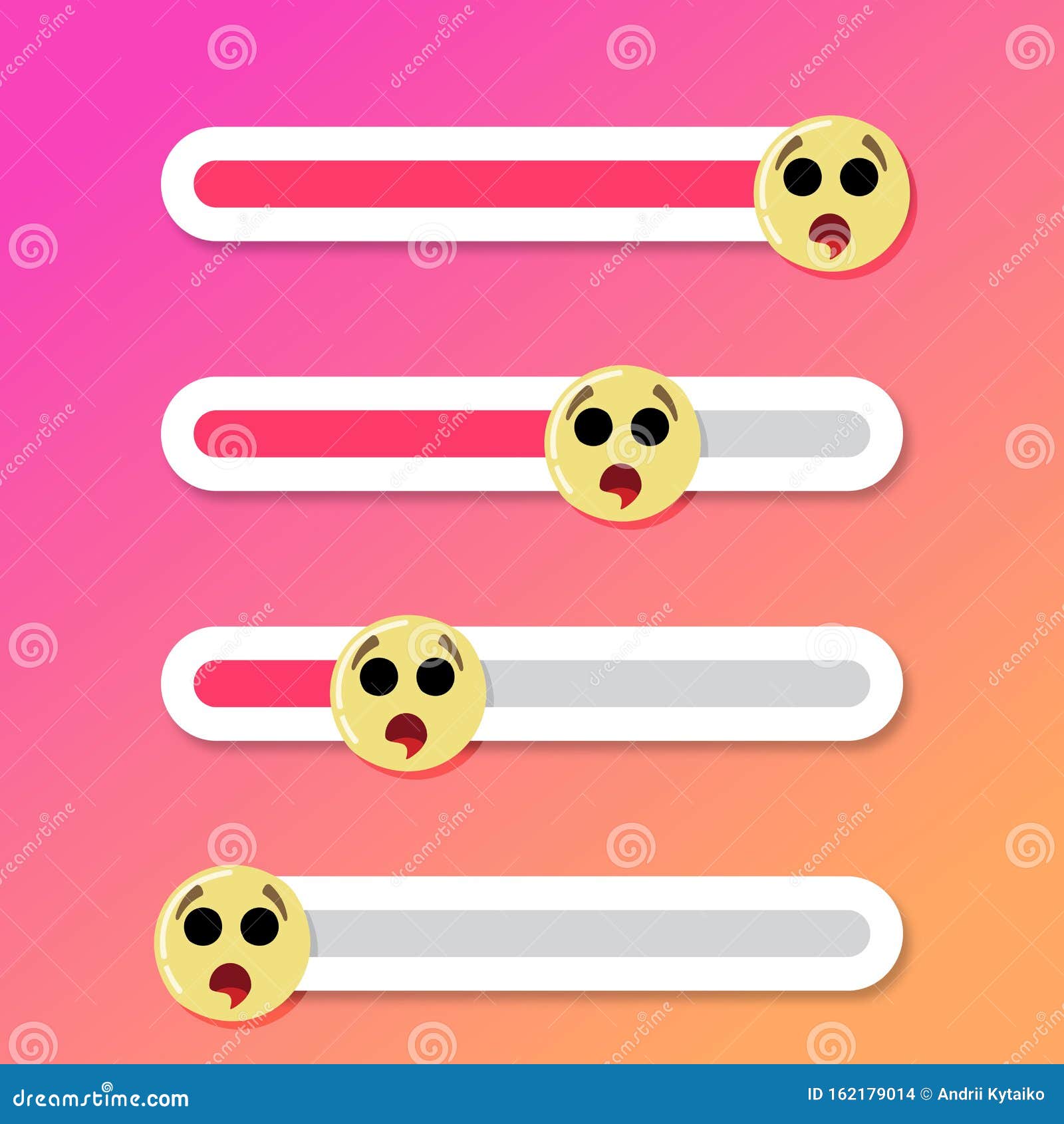 Surprised Emoticon Slider Indicator Social Media Vector Illustration ...