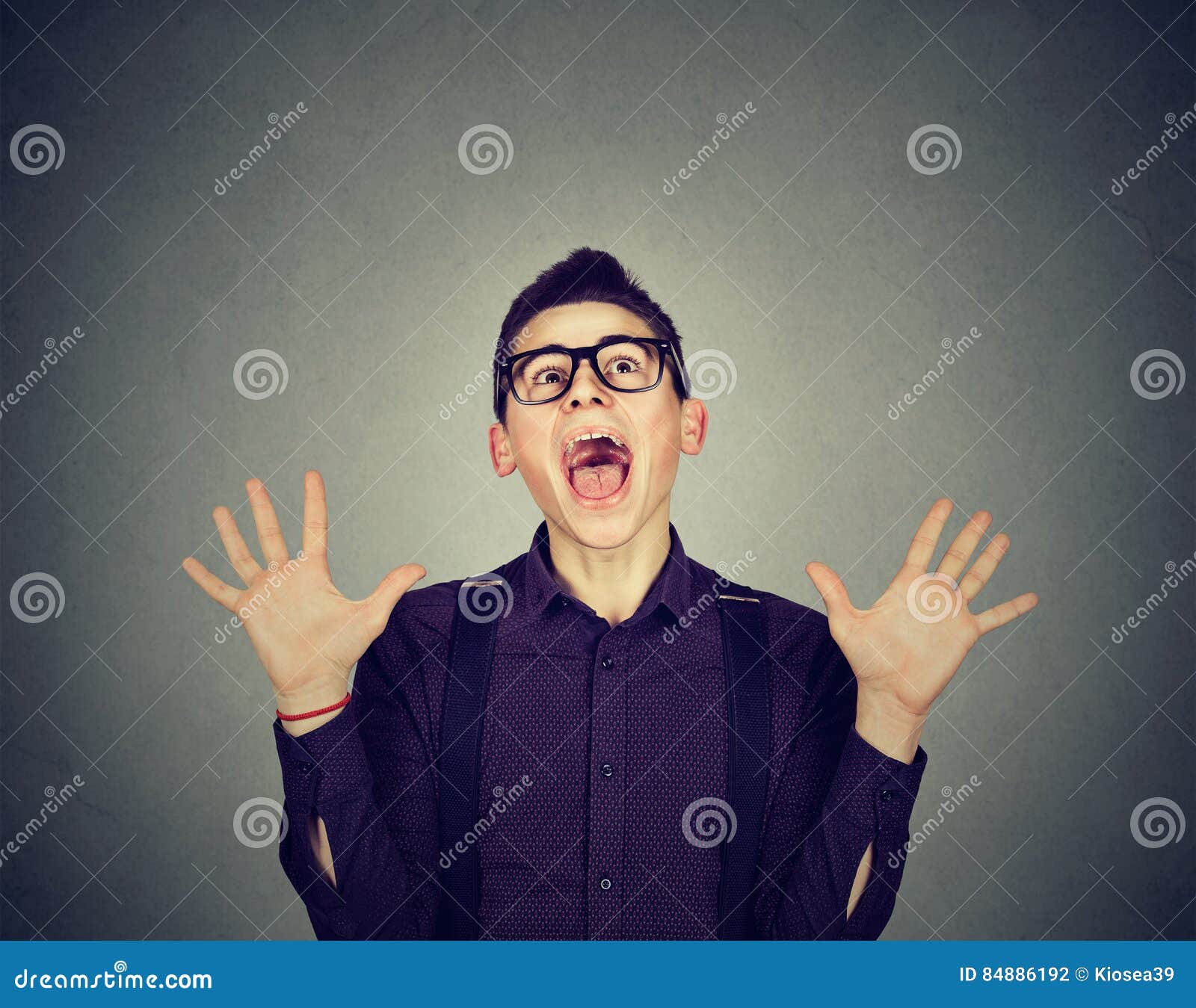 Surprised Excited Funky Looking Man Screaming Stock Photo - Image of ...