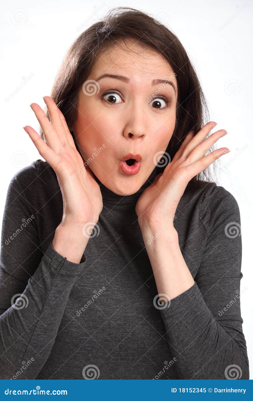 Surprised Expression from Beautiful Woman Stock Image - Image of ...