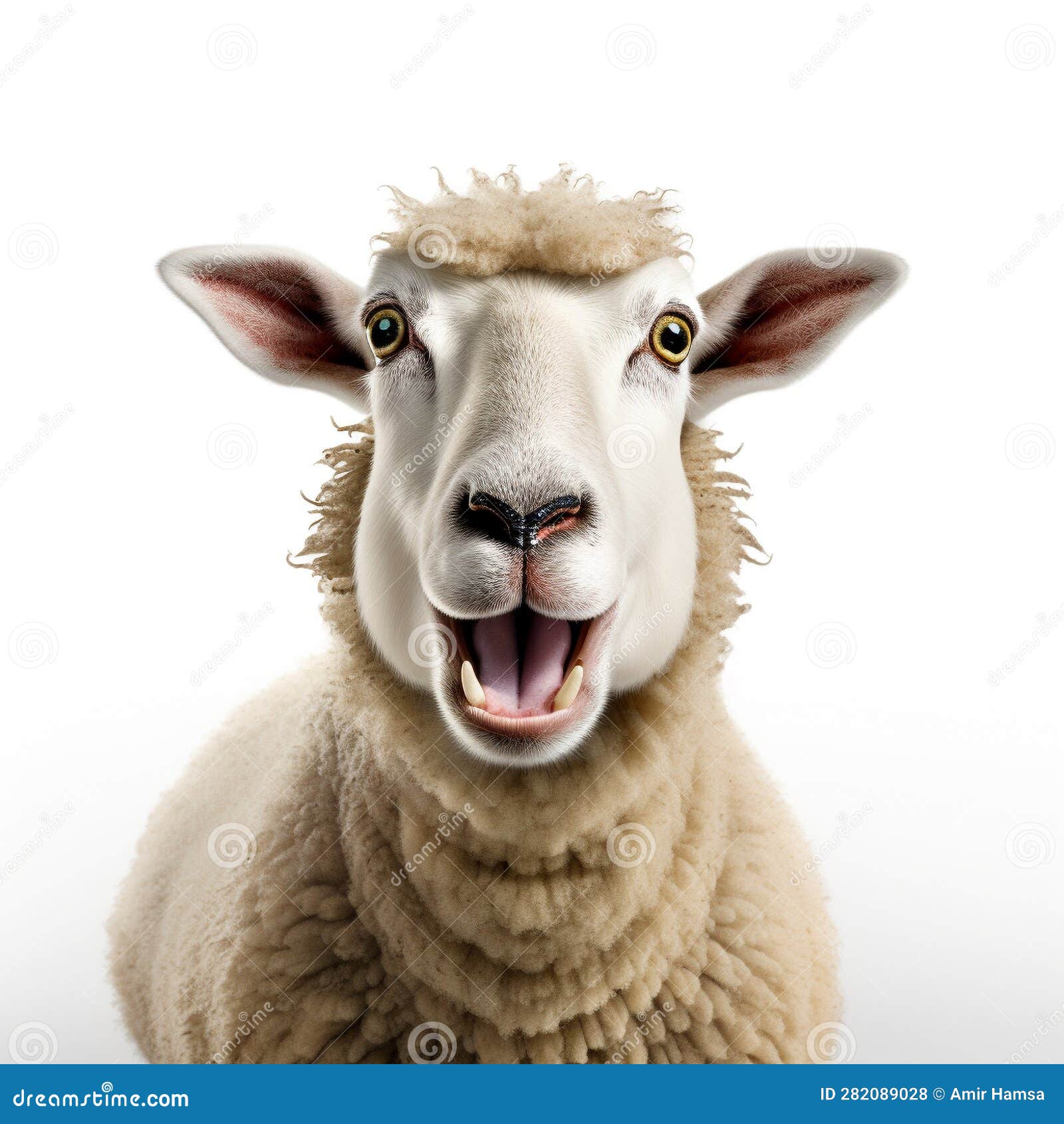 The Surprised Expression of a Sheep Stock Illustration - Illustration ...
