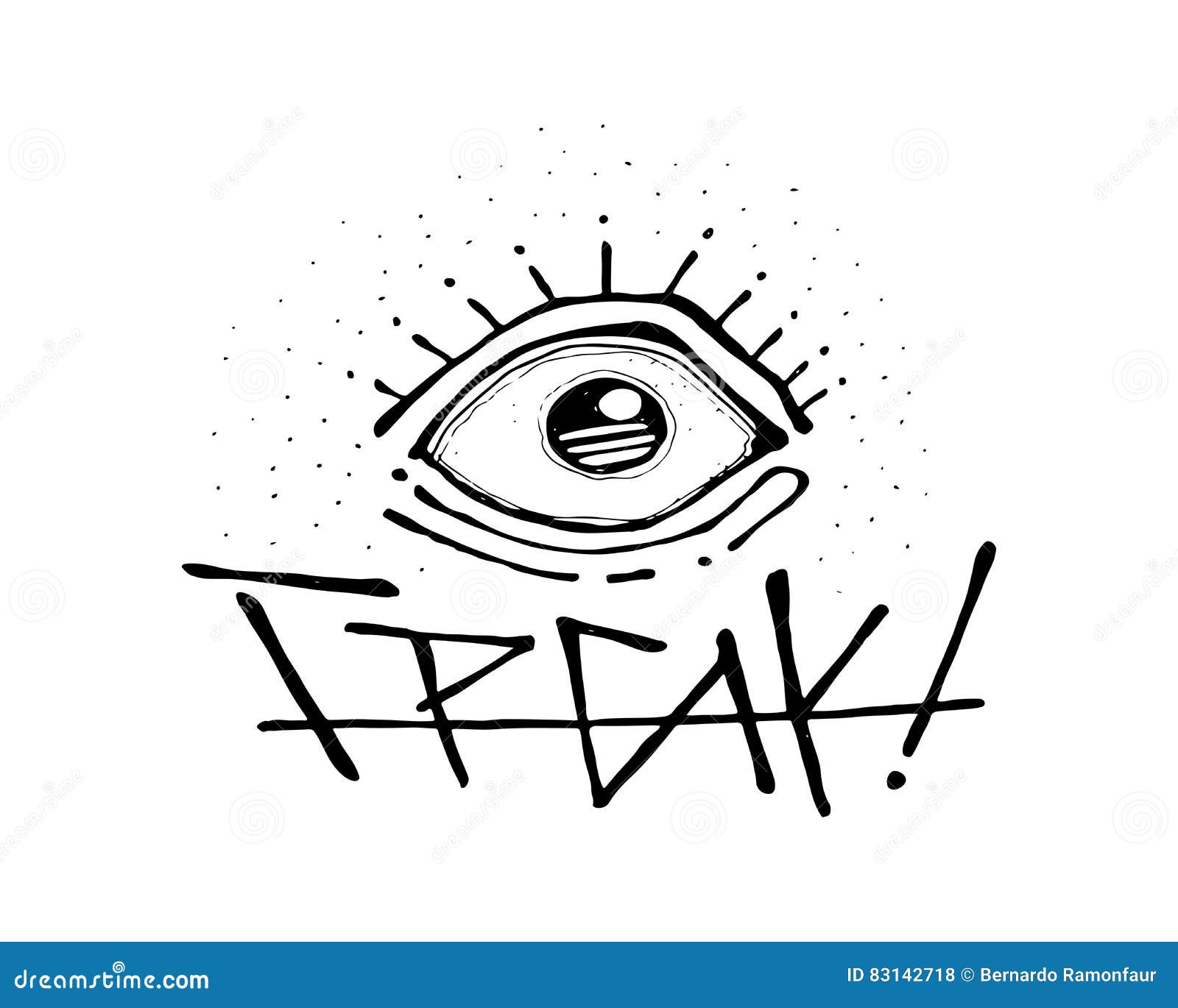 Surprised Eye and the Word Freak Stock Vector - Illustration of hand ...