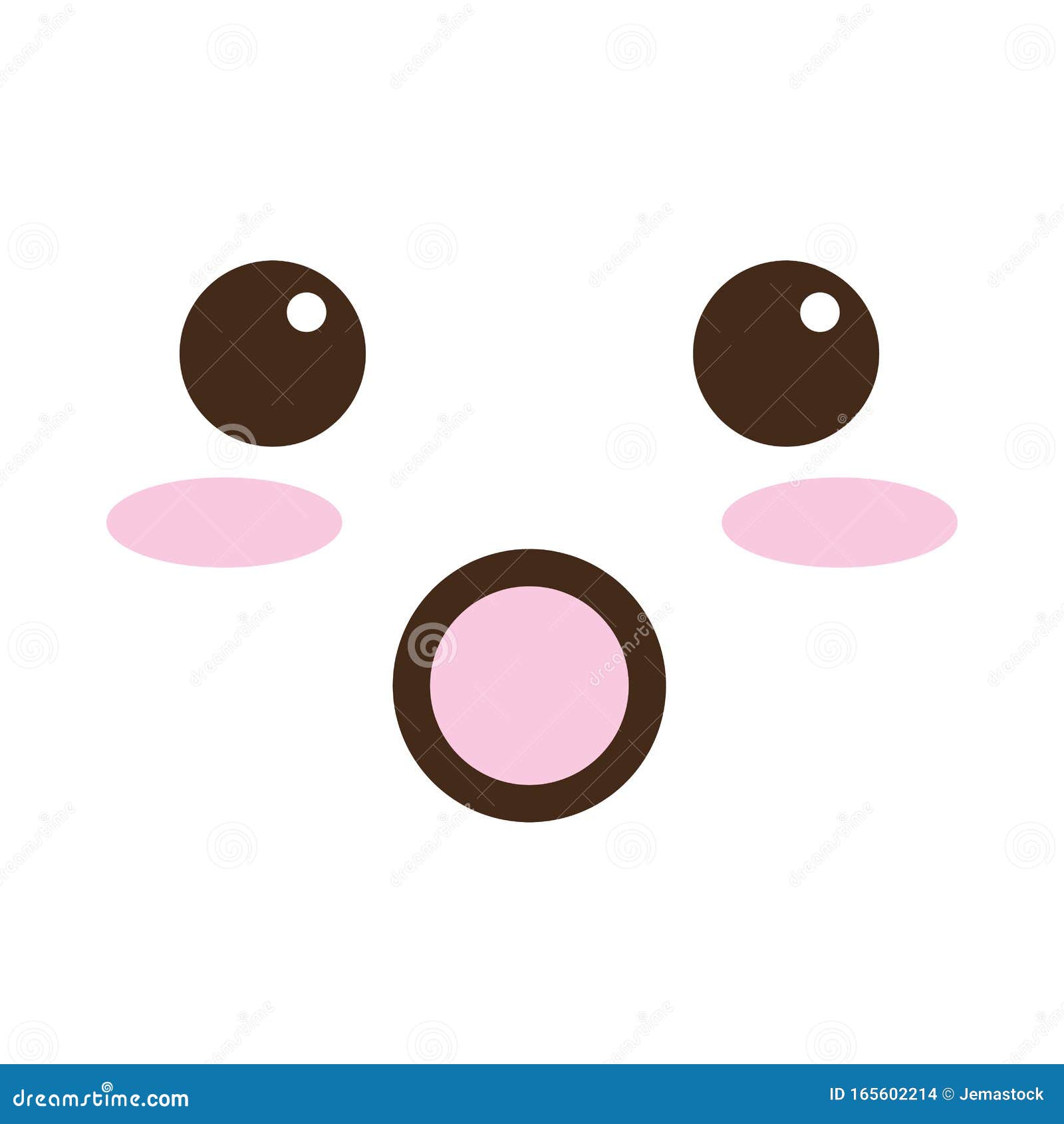 Surprised Face Kawaii Comic Character Stock Vector - Illustration of ...