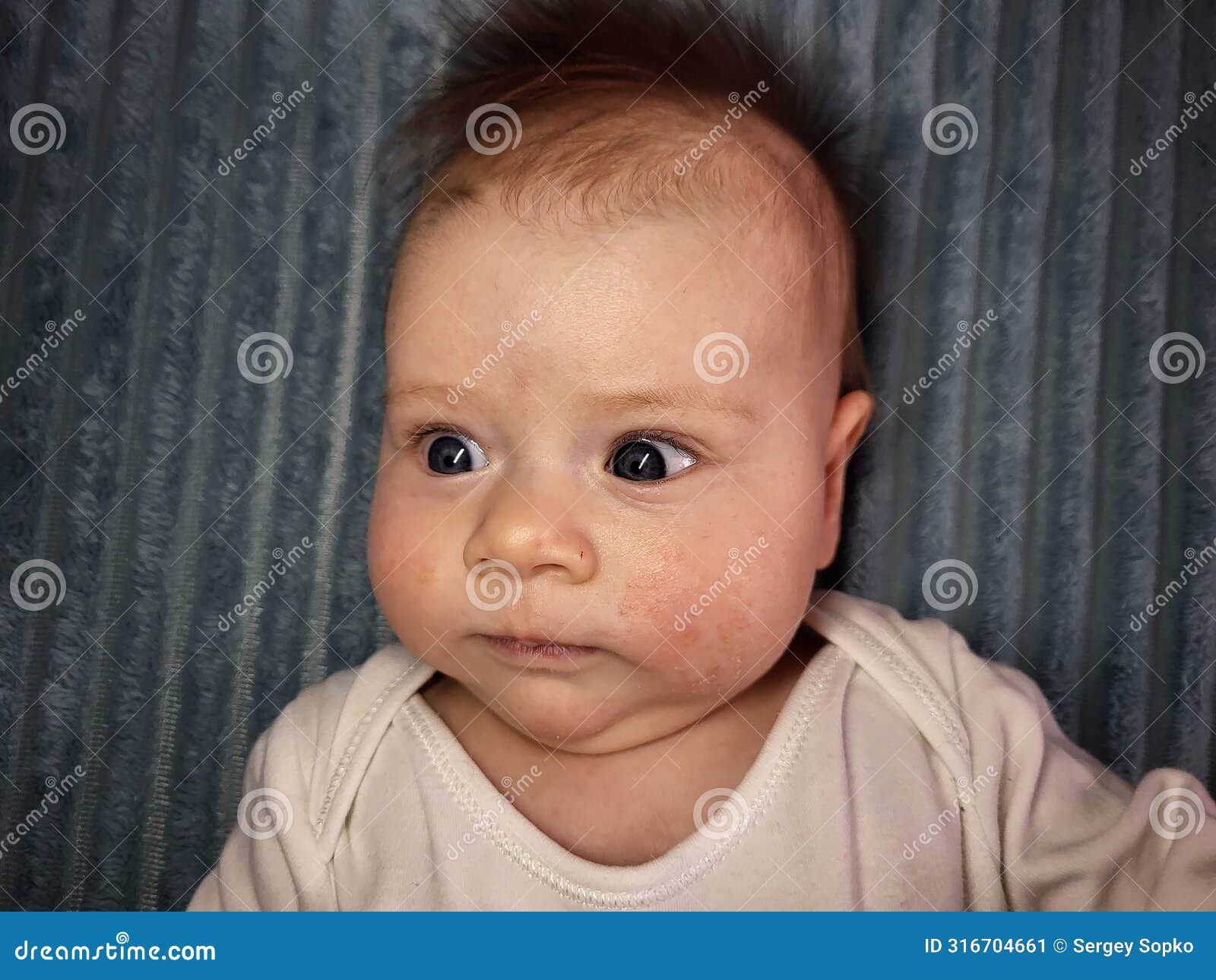 The Surprised Face of a Three-Month-Old Girl Stock Image - Image of male, skin: 316704661