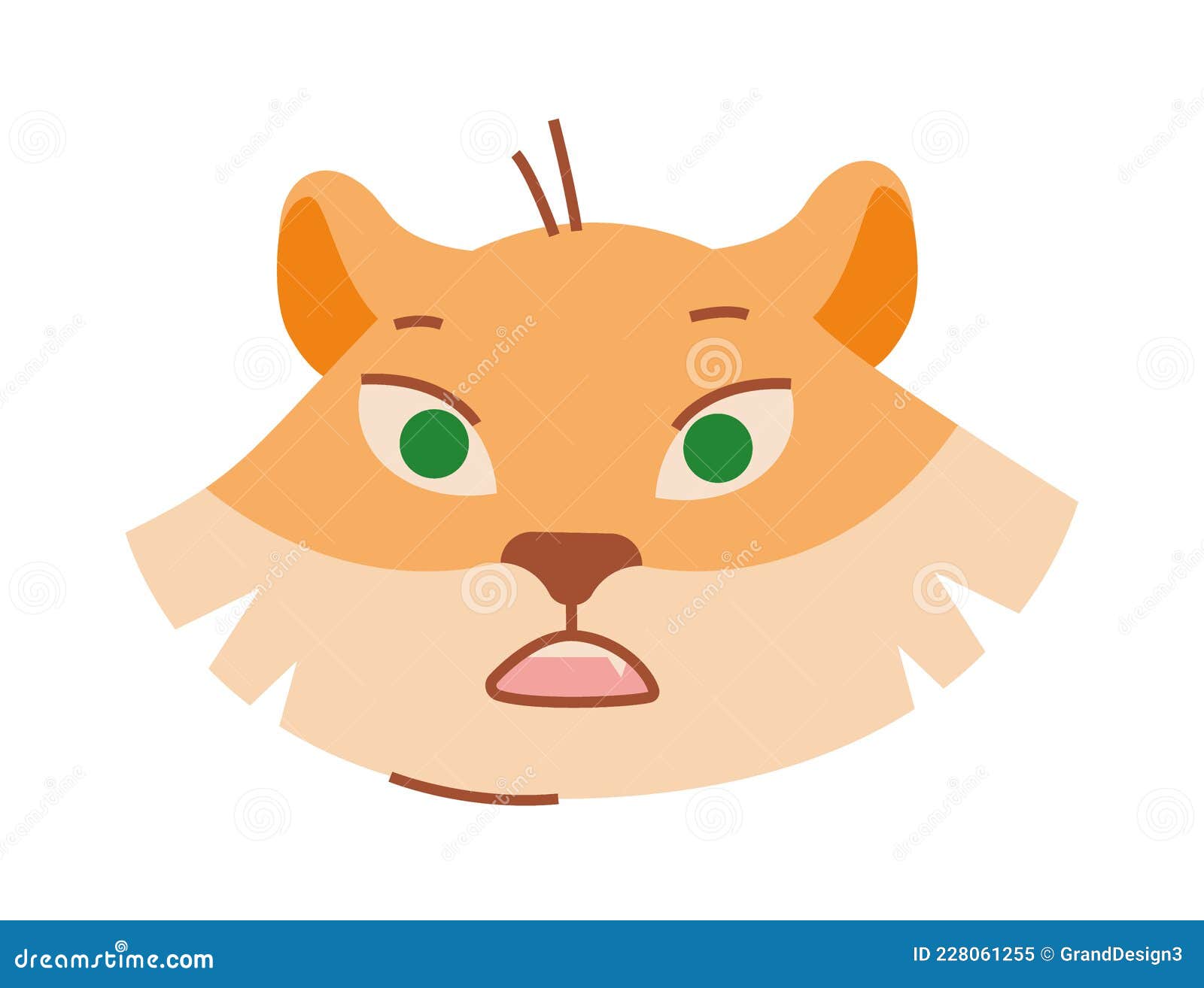 Surprised Face of a Tiger. Vector Image. Stock Vector - Illustration of ...