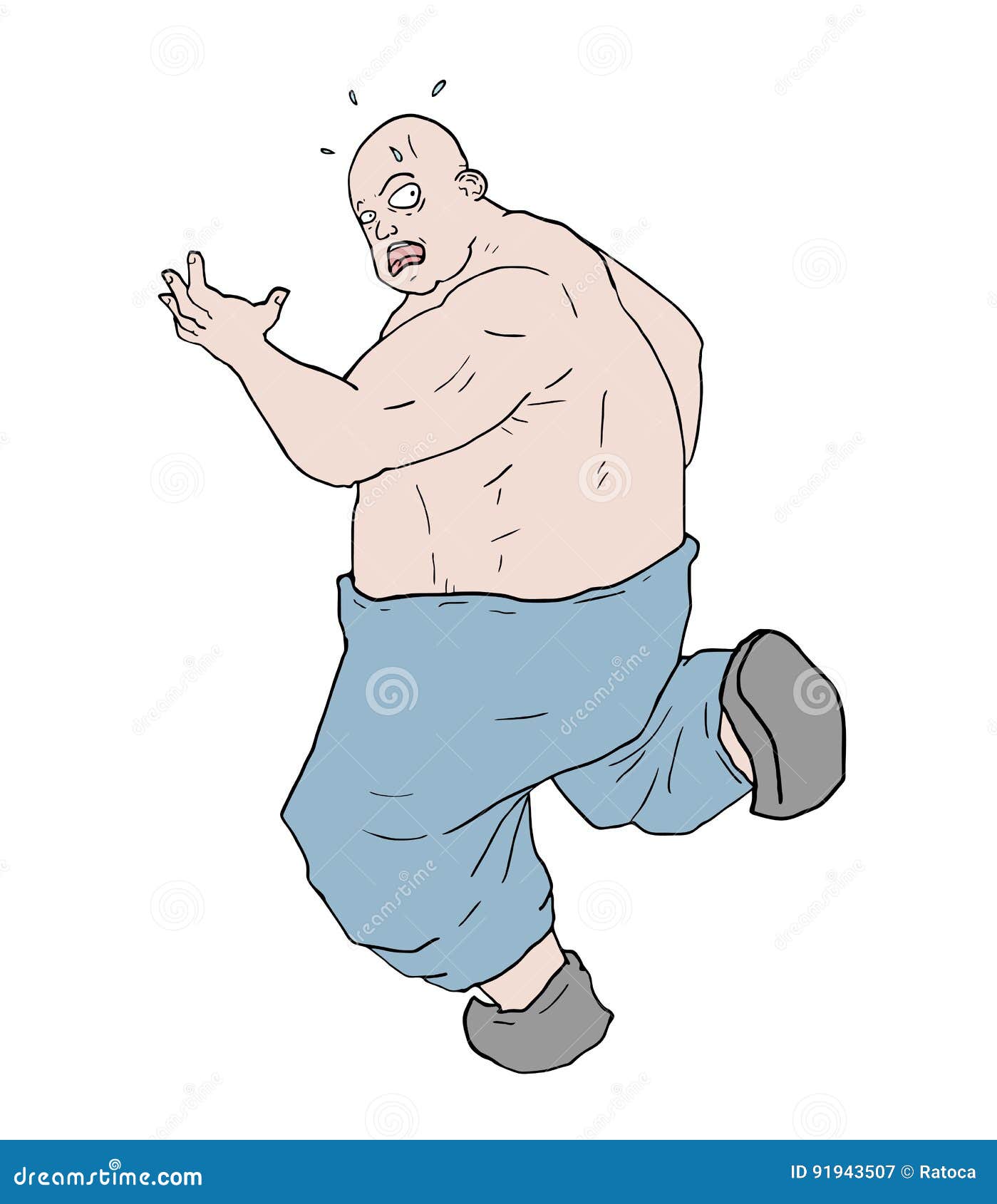 Surprised fat man draw stock vector. Illustration of face - 91943507
