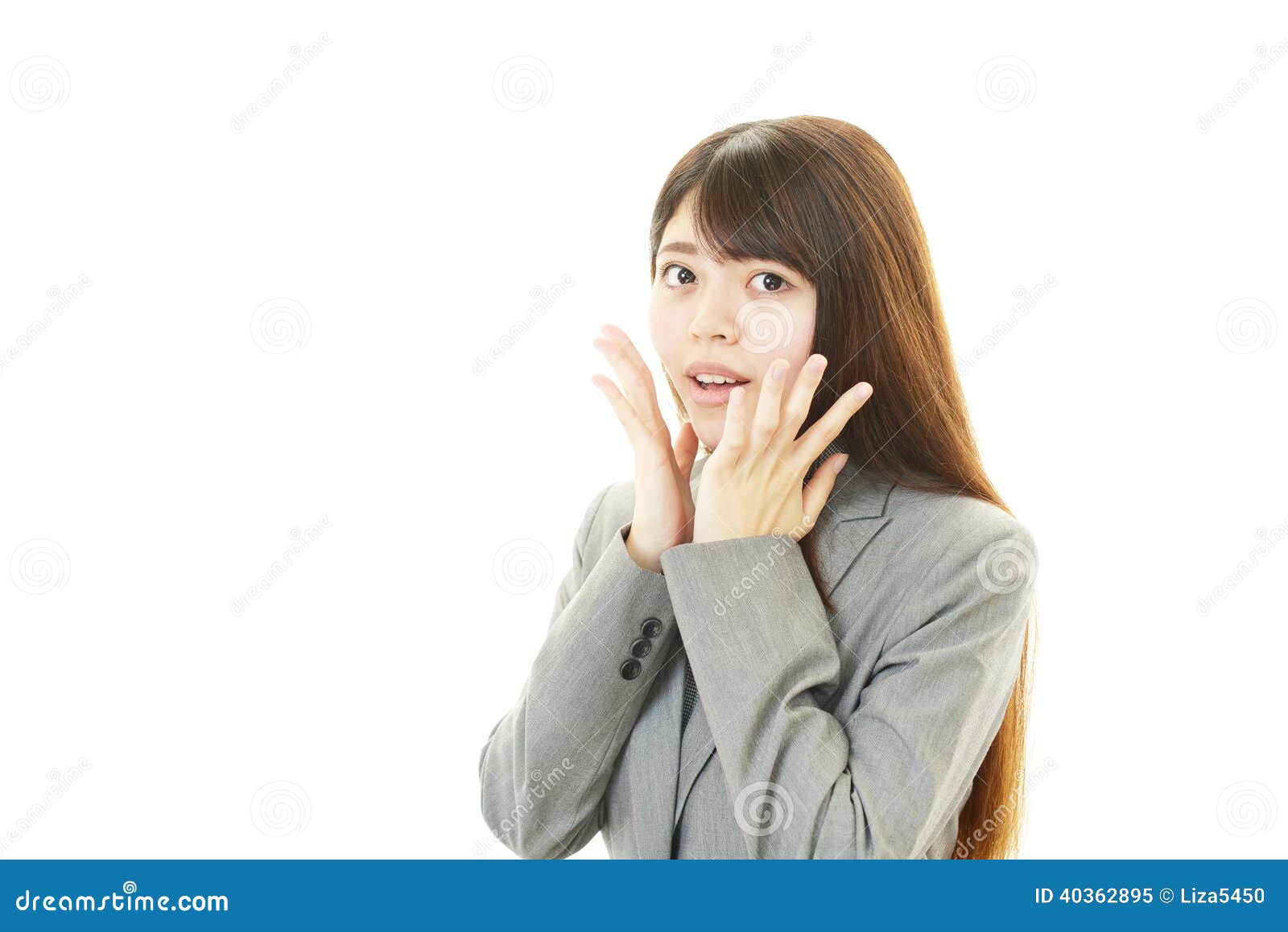 Surprised Female Office Worker Stock Image - Image of copy, elegant ...