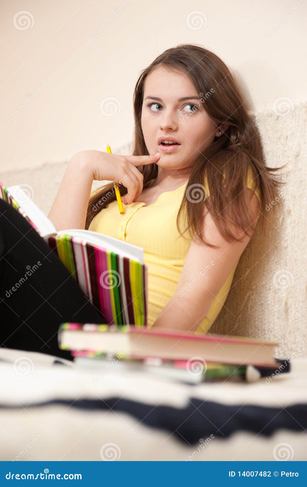 Surprised female student stock photo. Image of reaction - 14007482