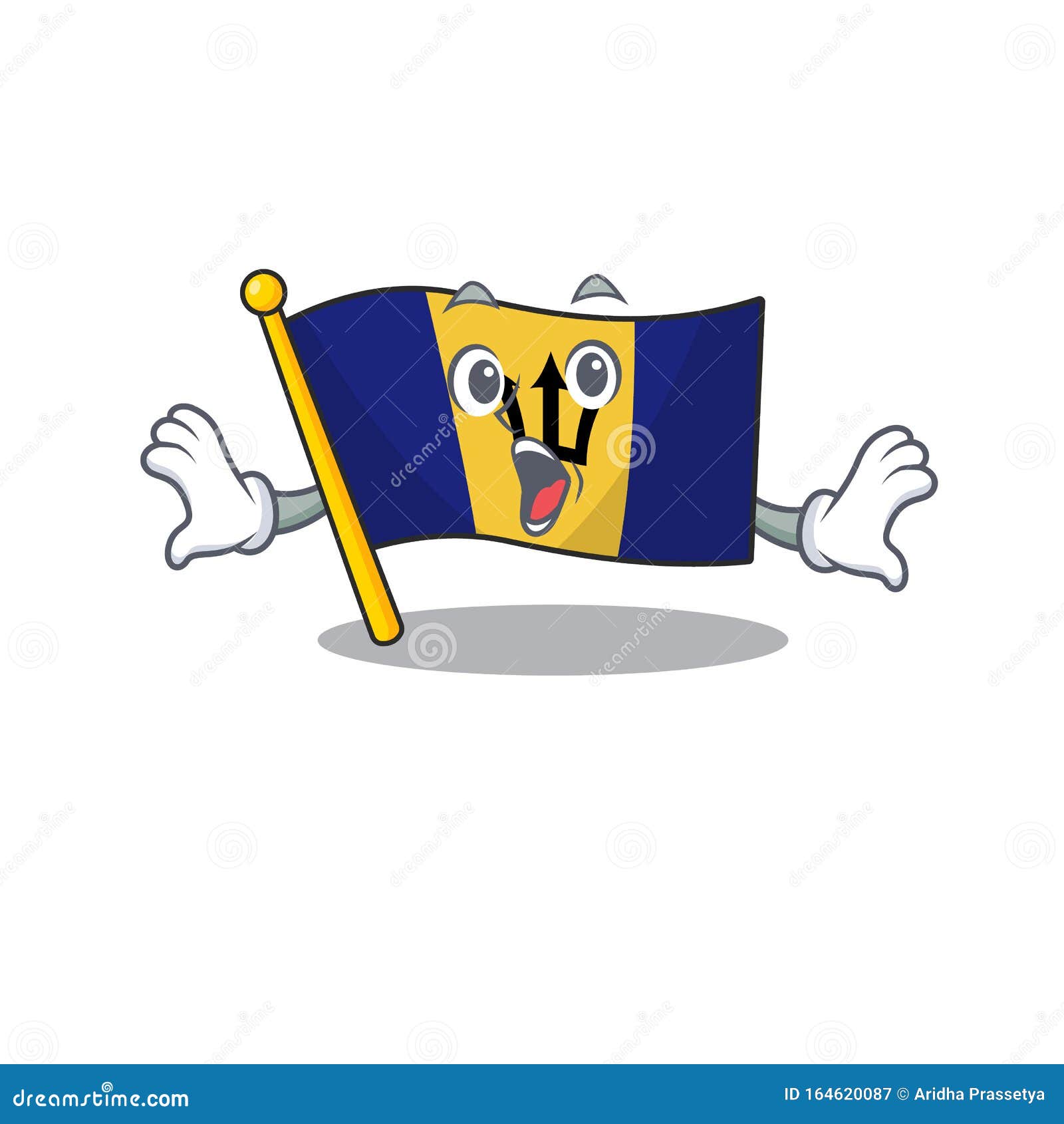 Surprised Flag Barbados Face Gesture with Open Mouth Stock Vector ...