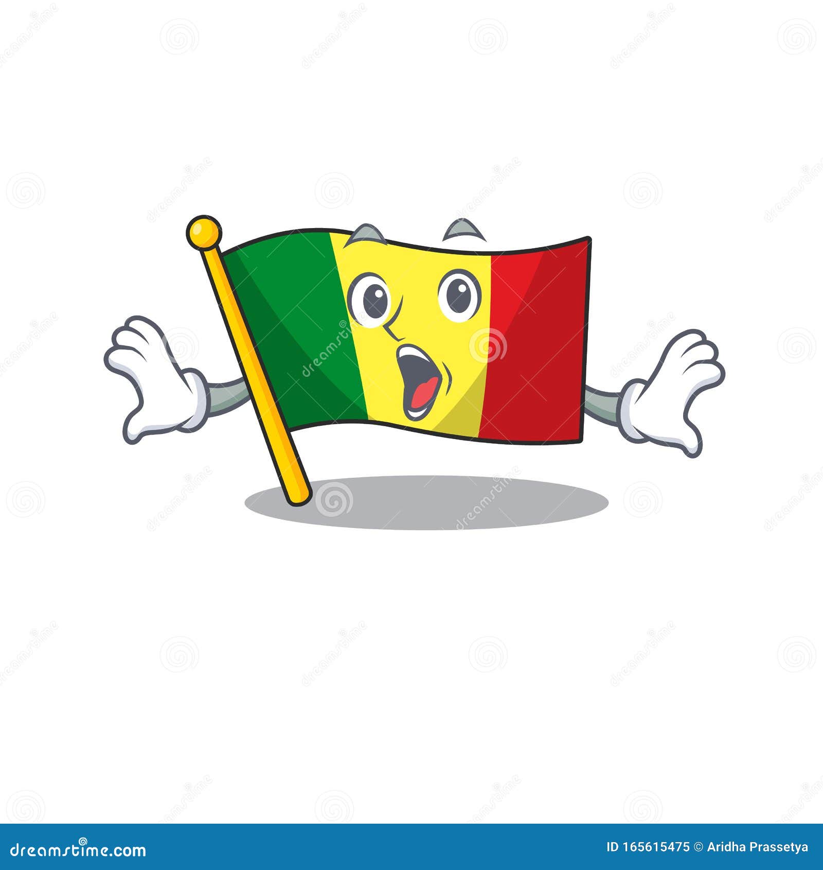 Surprised Flag Mali Face Gesture on Cartoon Style Stock Vector ...