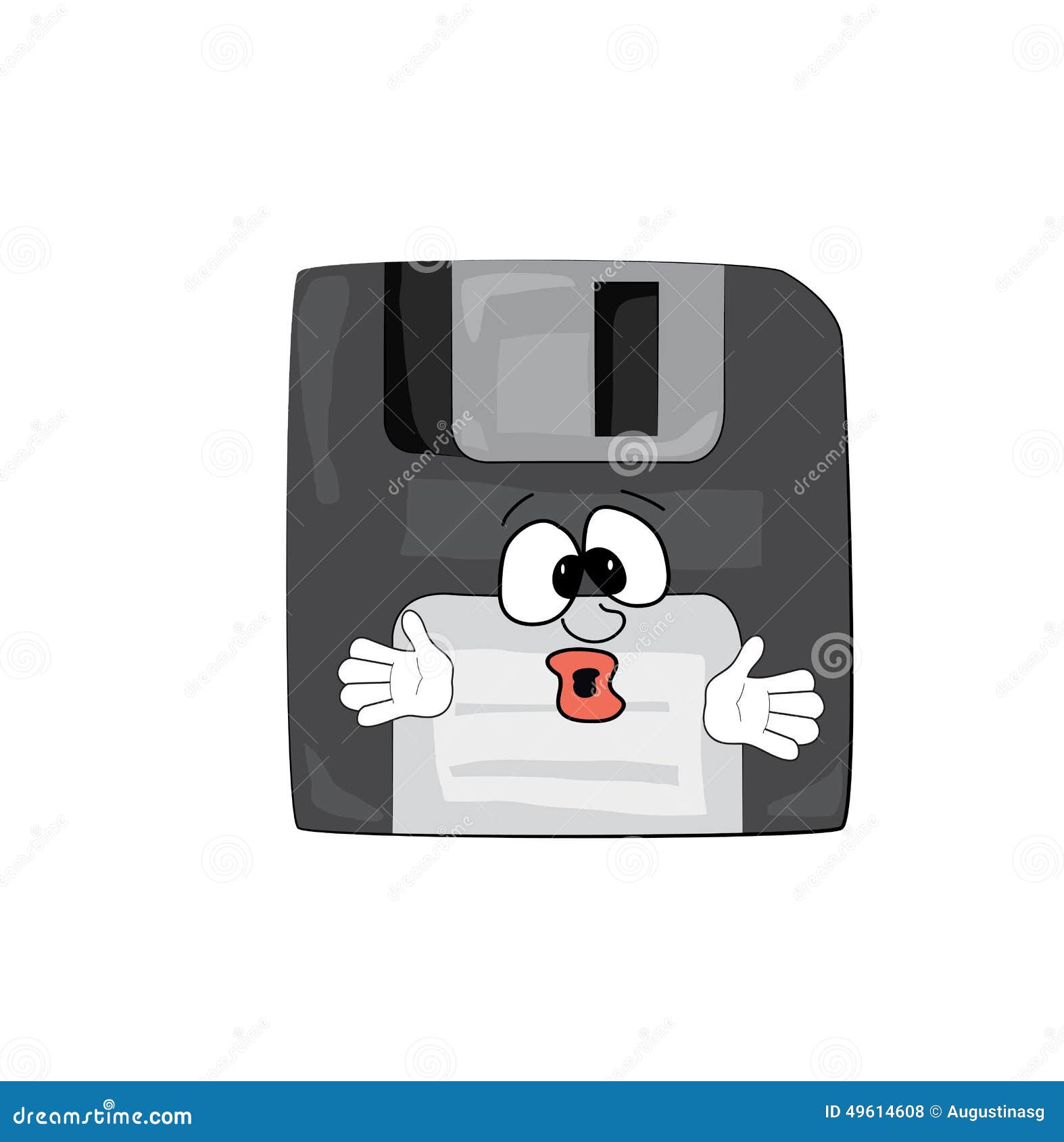 Surprised Floppy Disk Cartoon | CartoonDealer.com #49614608