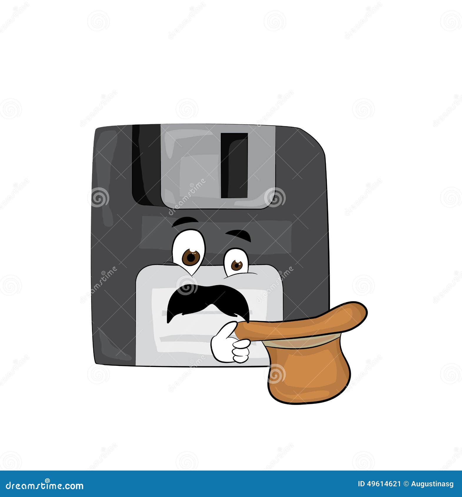 Surprised Floppy Disk Cartoon Stock Illustration - Illustration of ...