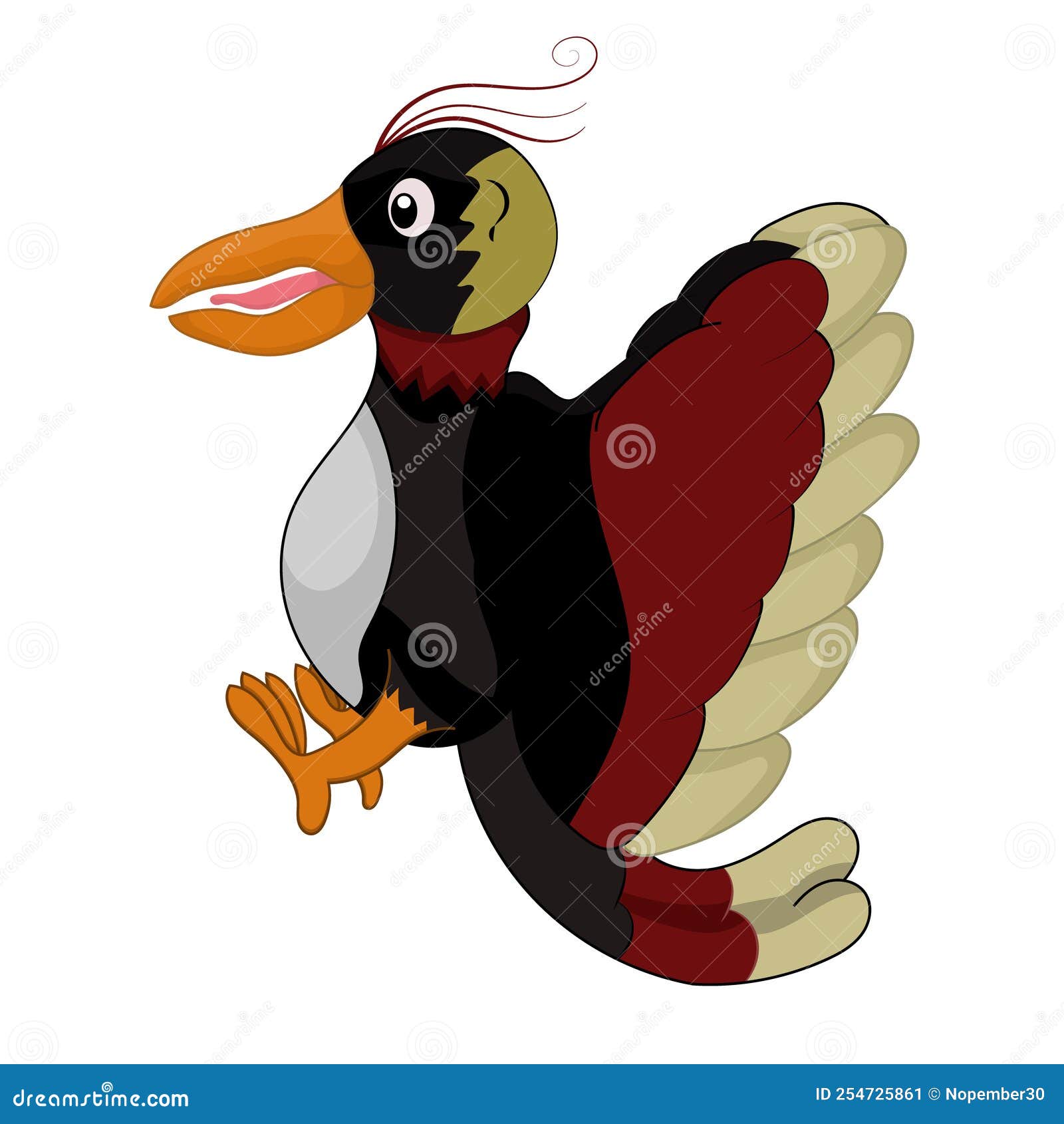 Surprised flying bird stock vector. Illustration of creature - 254725861