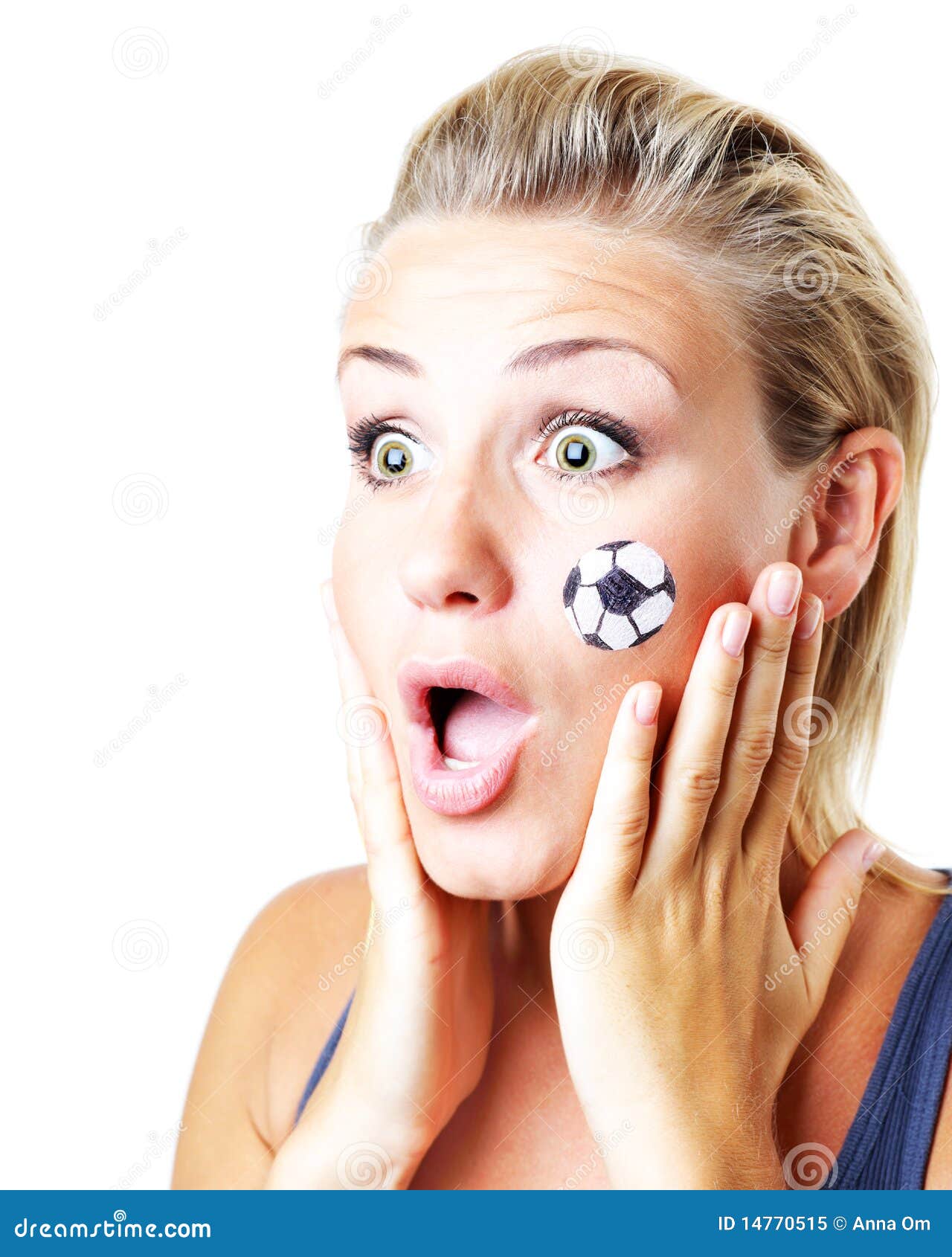 Surprised football fan stock image. Image of girl, people - 14770515