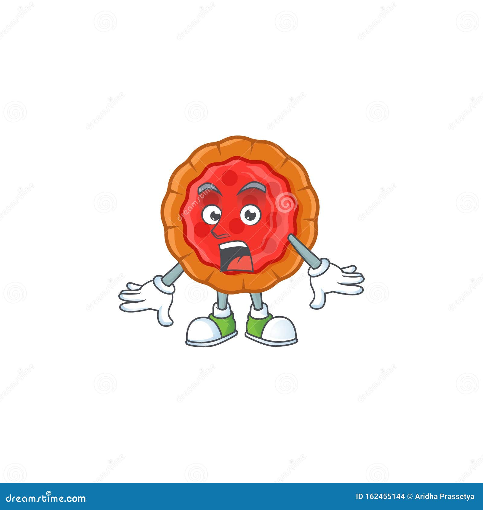 Surprised Fresh Cherry Pie in the Character Stock Vector - Illustration ...