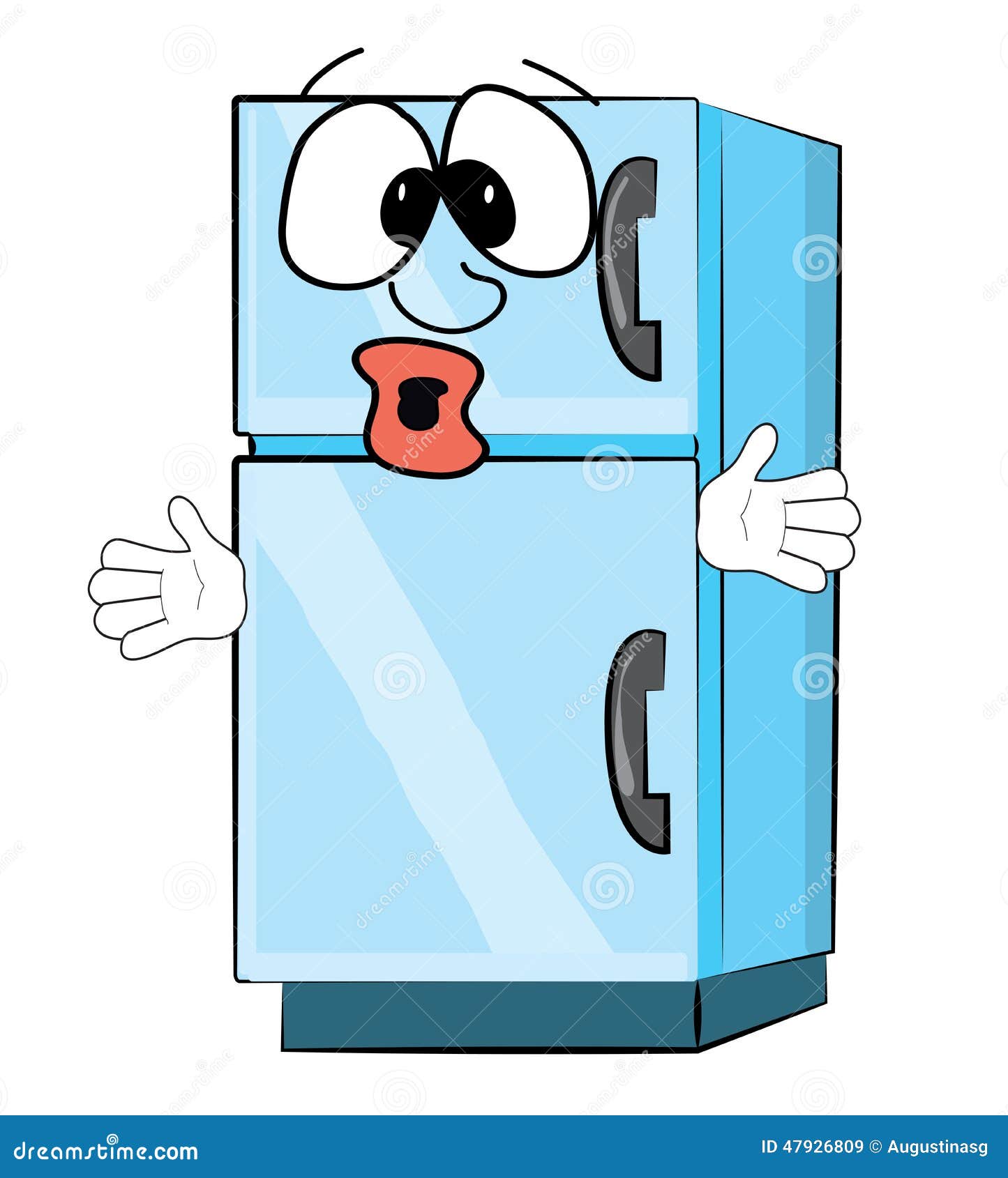 Surprised fridge cartoon stock illustration. Illustration of astounded ...
