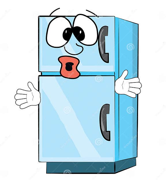 Surprised fridge cartoon stock illustration. Illustration of astounded ...