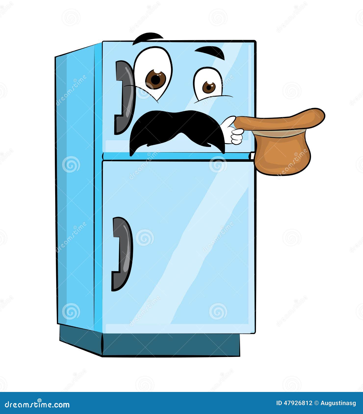Surprised fridge cartoon stock illustration. Illustration of kitchen ...