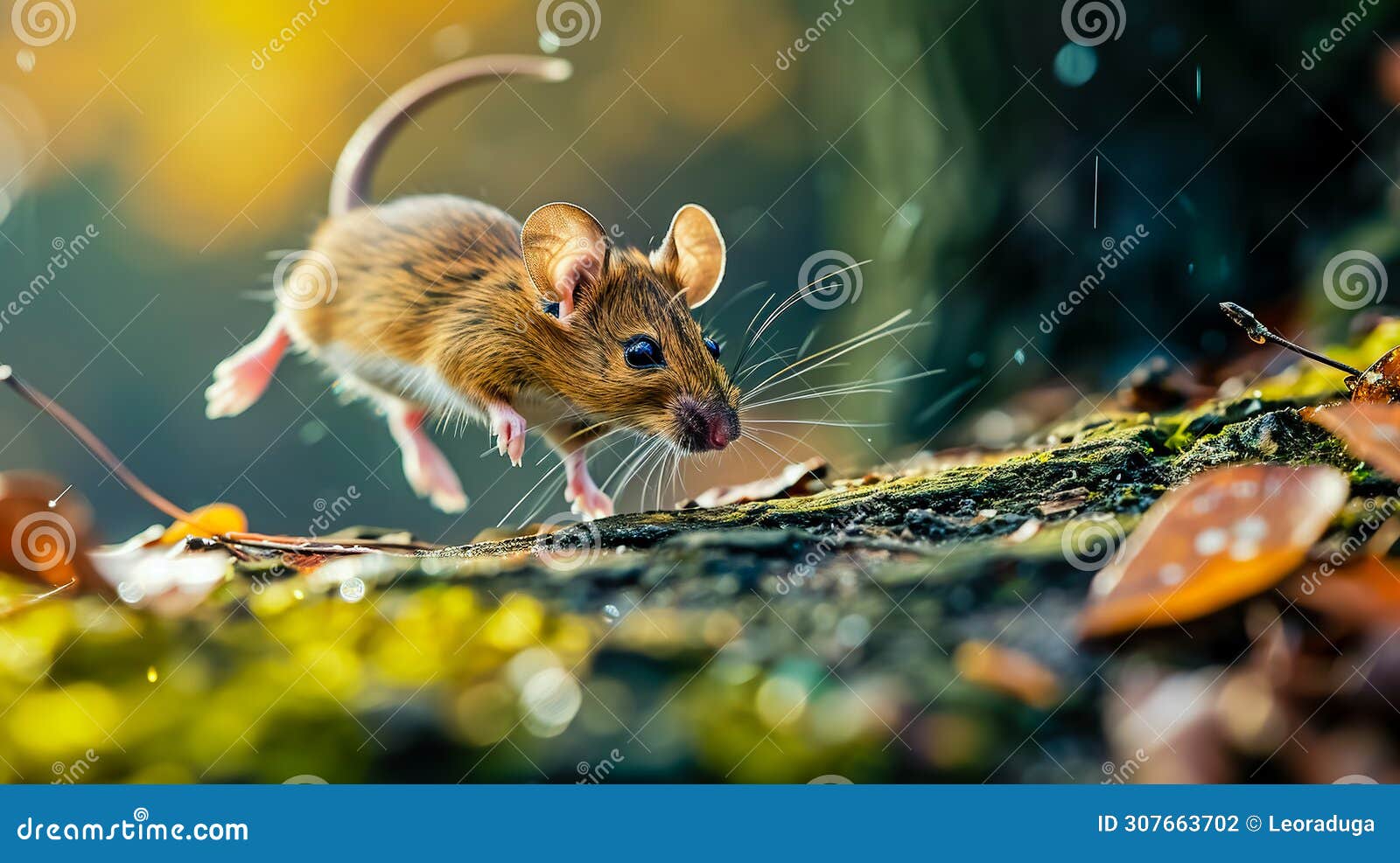 Surprised Funny Mouse Flying. Mouse Jumping Mid-air Looking at Camera ...