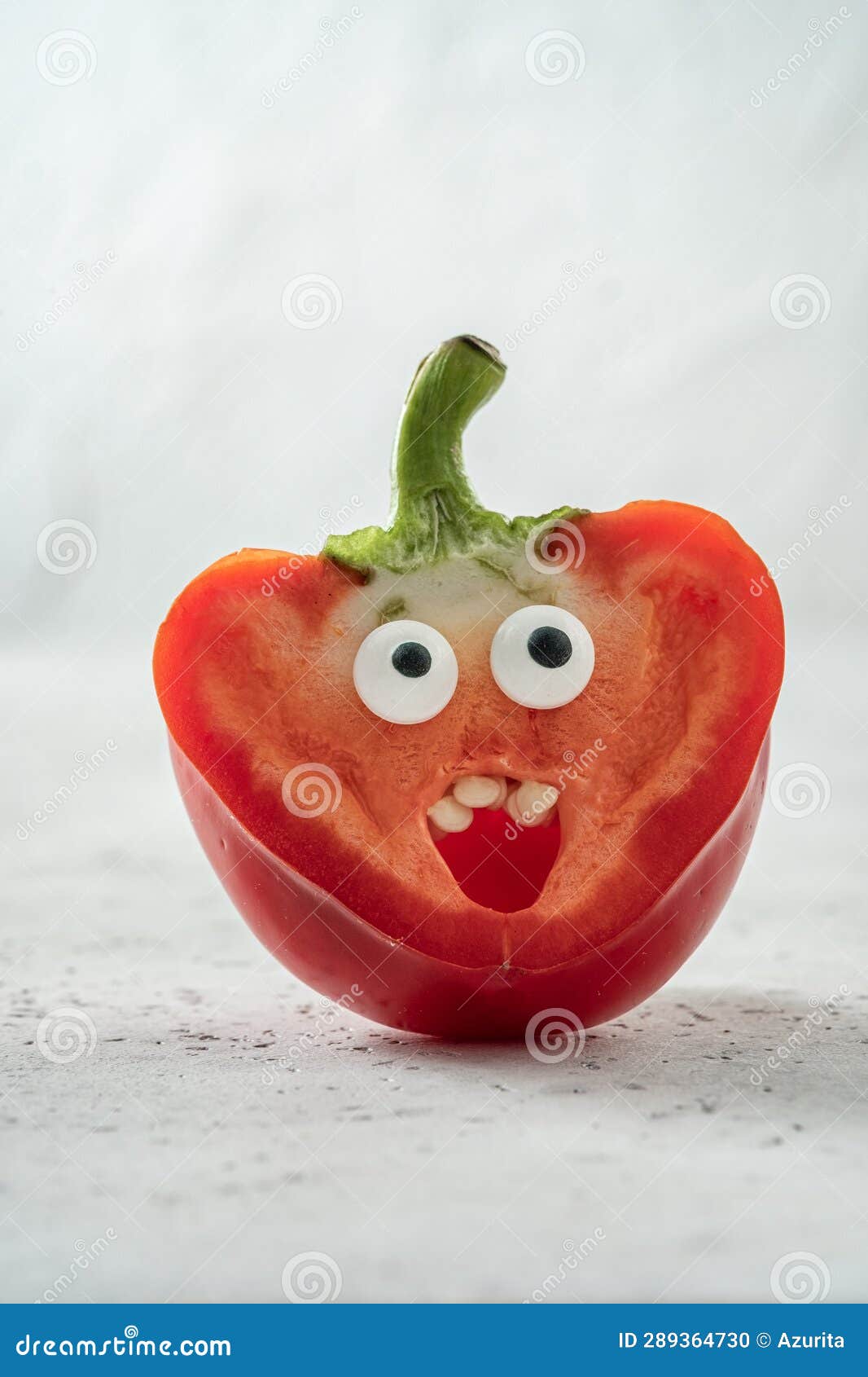 Surprised Funny Pepper with a Candy Eyes Stock Photo - Image of natural ...