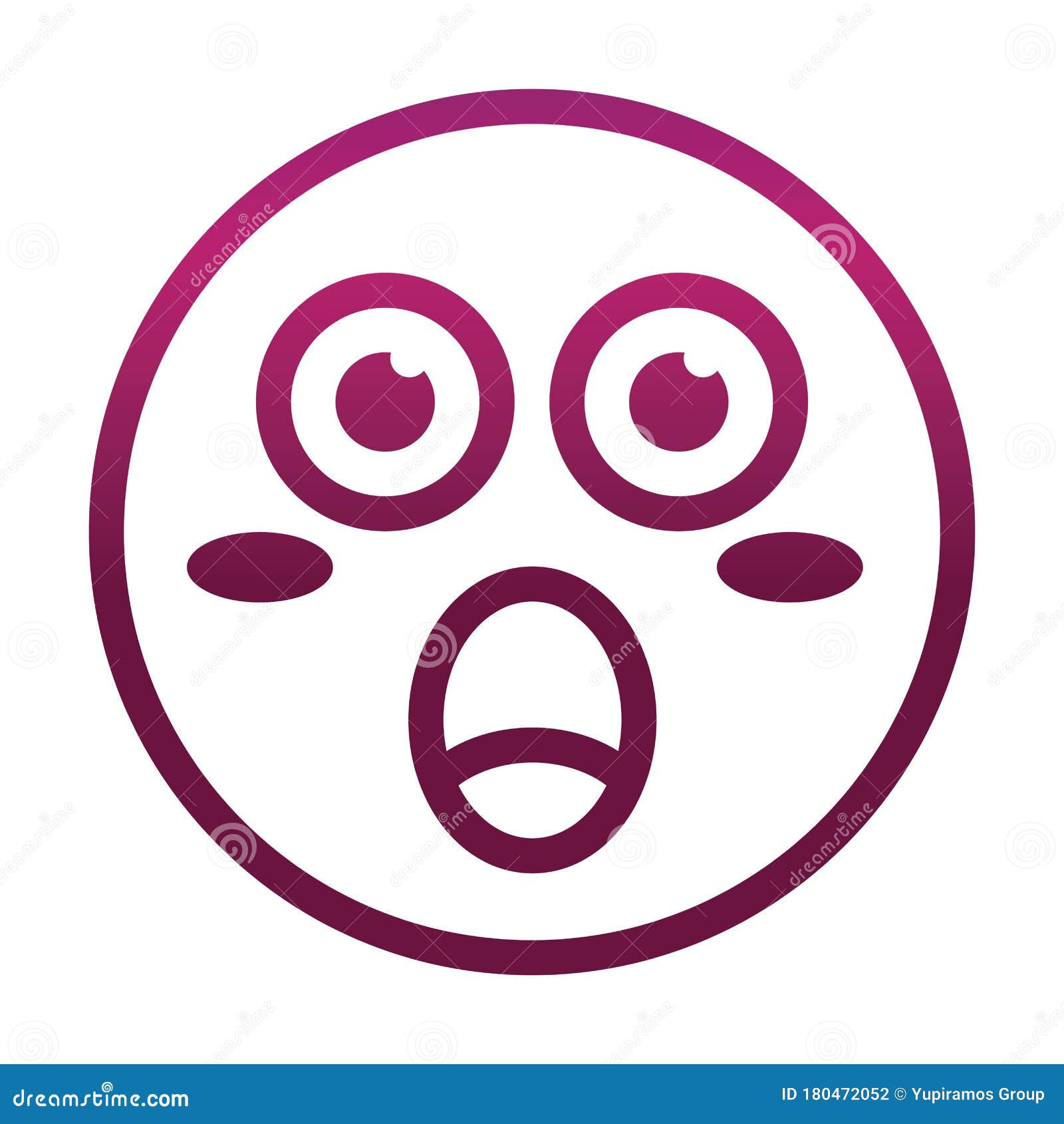 Surprised Funny Smiley Emoticon Face Expression Gradient Style Icon ...