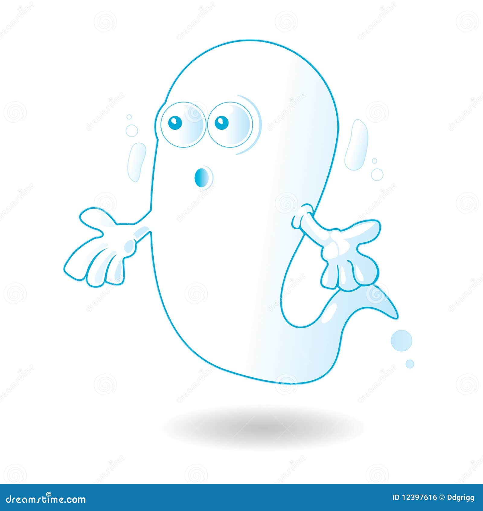 Surprised Ghost stock vector. Image of fear, blue, dark - 12397616