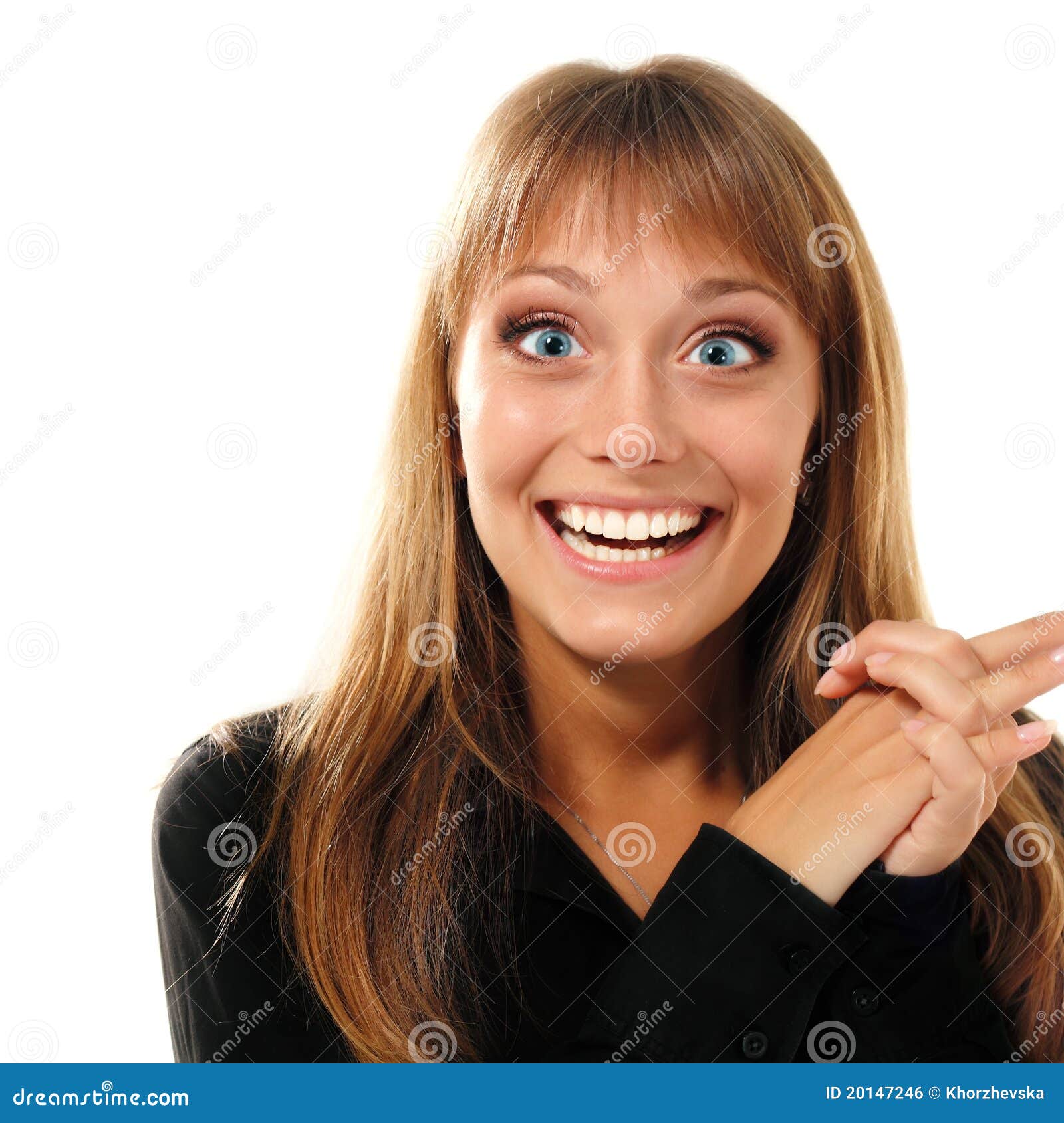 Surprised Girl Beautiful Young Smiling Stock Photo - Image of ...