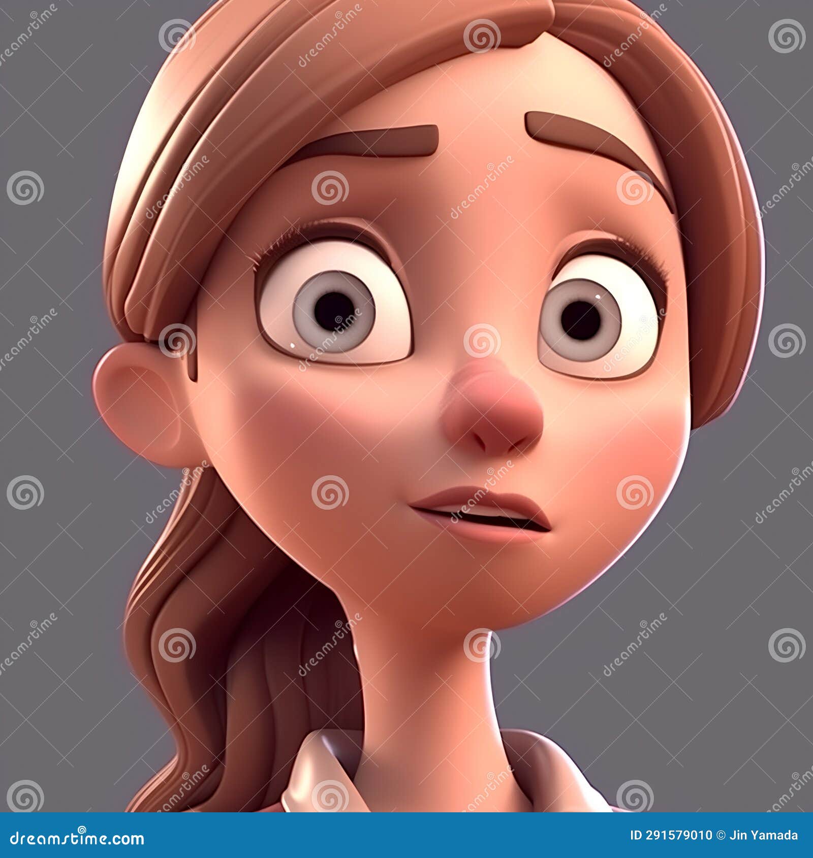 Surprised Girl with a Surprised Expression on Her Face, 3d Render Stock ...