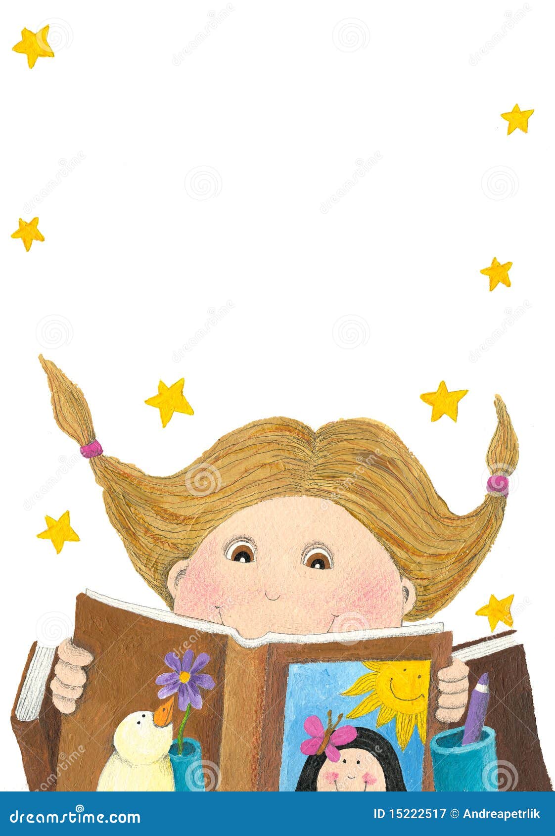 Surprised Girl Reading Book Stock Illustration - Illustration of ...
