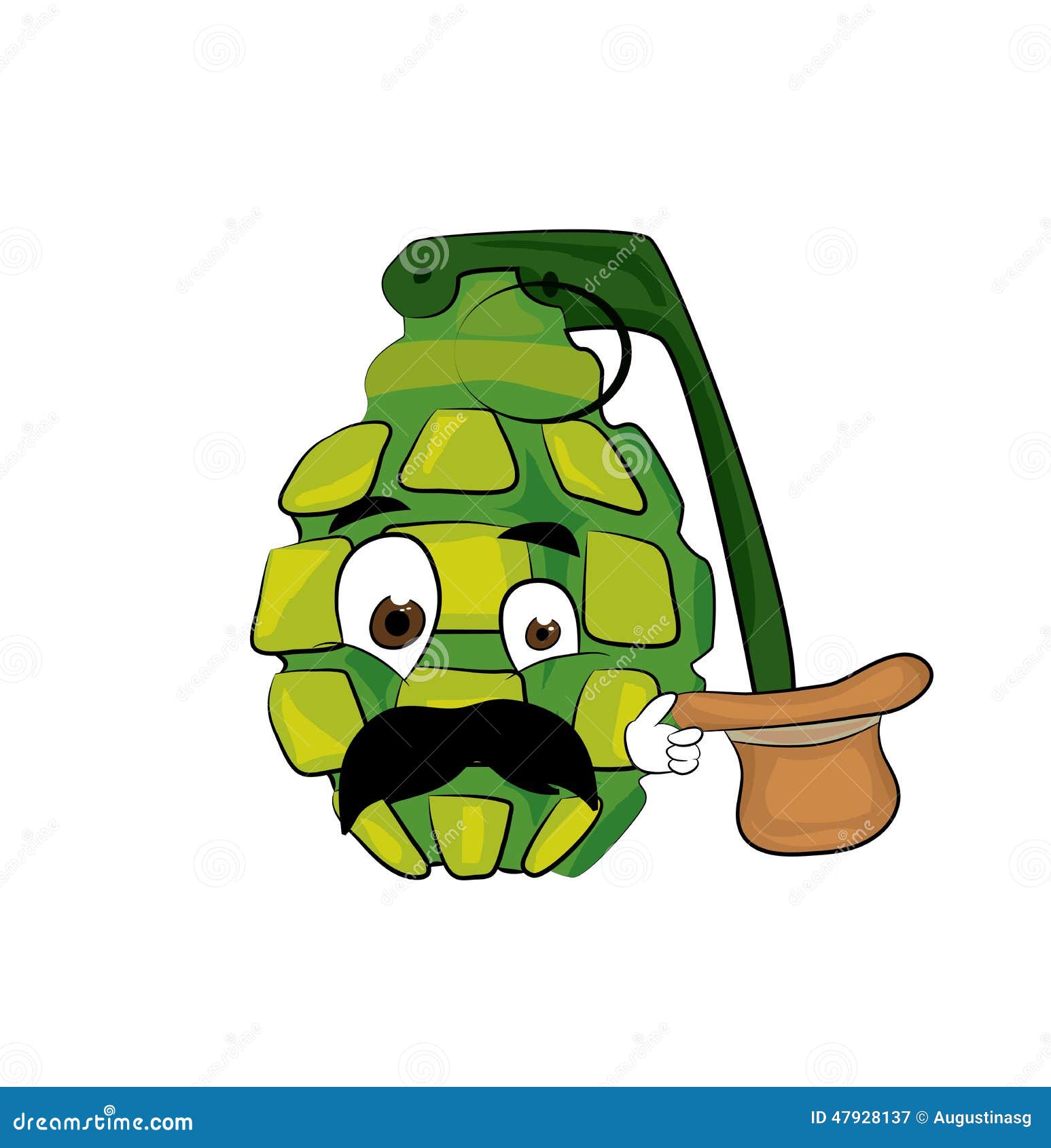 Surprised grenade cartoon stock illustration. Illustration of surprised ...