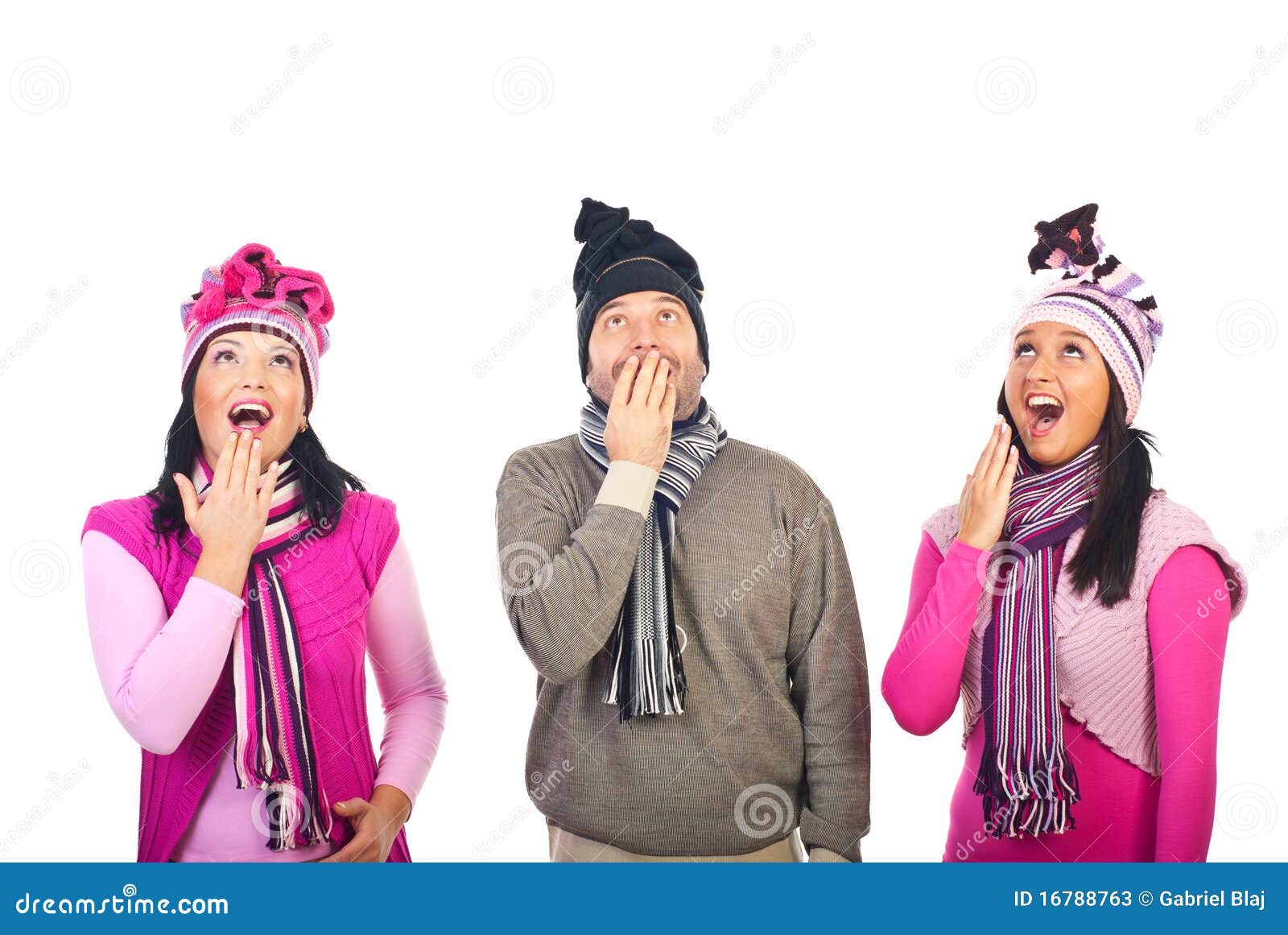 Surprised Group People Looking Up To Copy Stock Photos - Free & Royalty ...