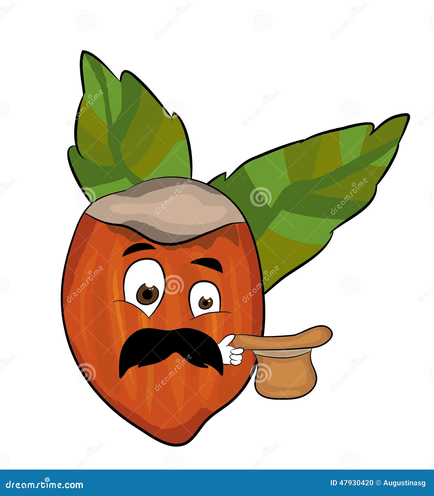 Surprised hazelnut cartoon stock illustration. Illustration of brown ...