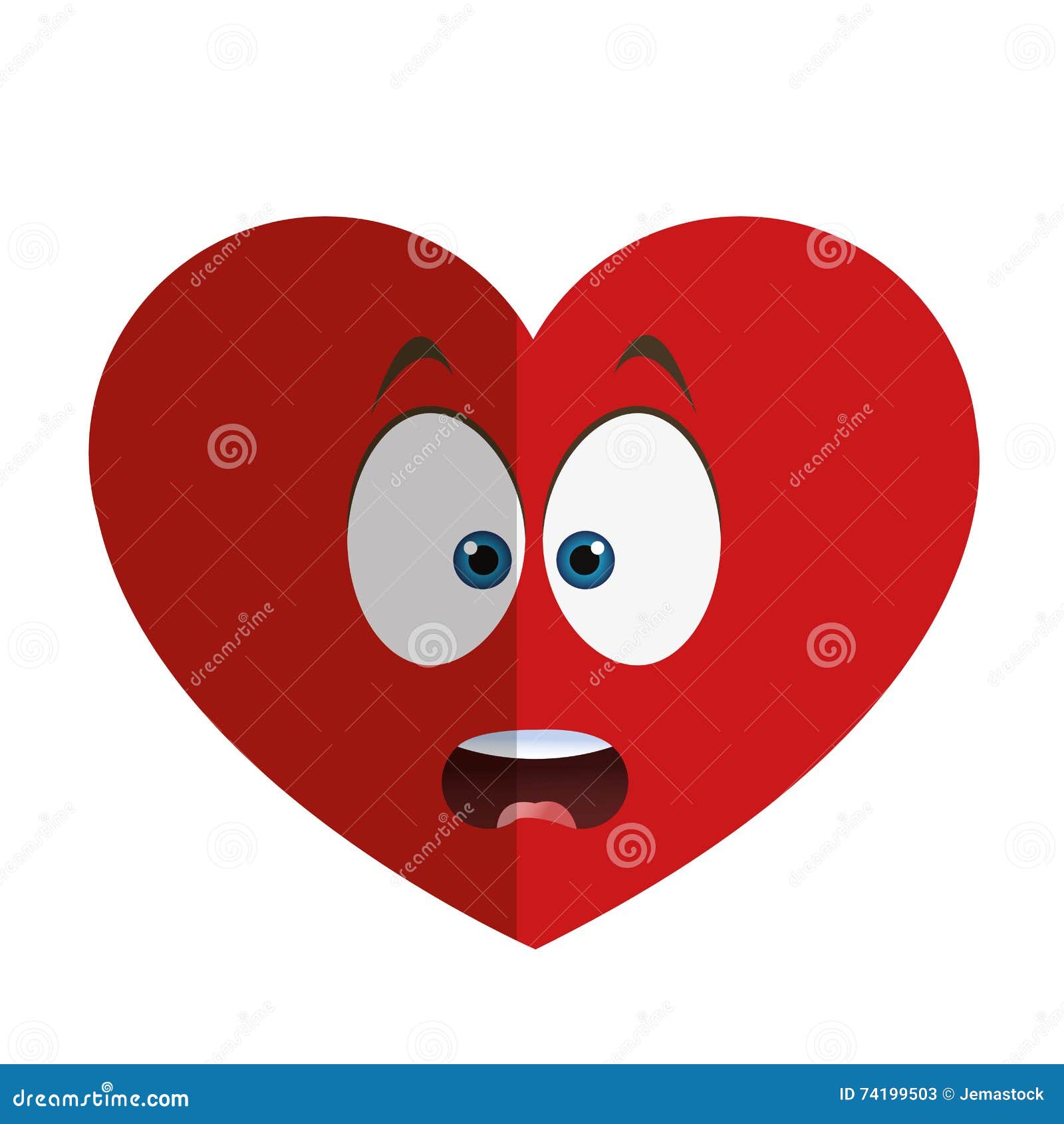 Surprised Heart Cartoon Icon Stock Illustration - Illustration of ...