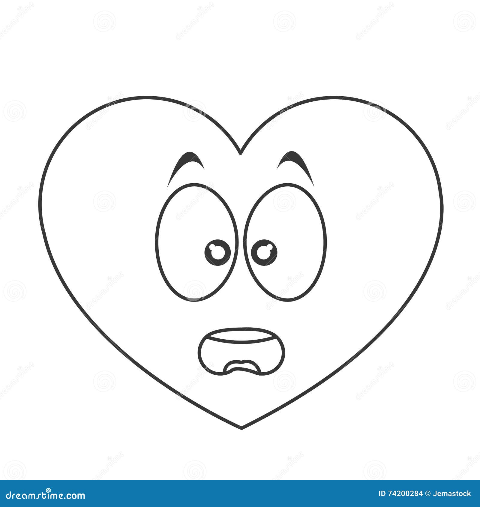 Surprised Heart Cartoon Icon Stock Illustration - Illustration of cute ...
