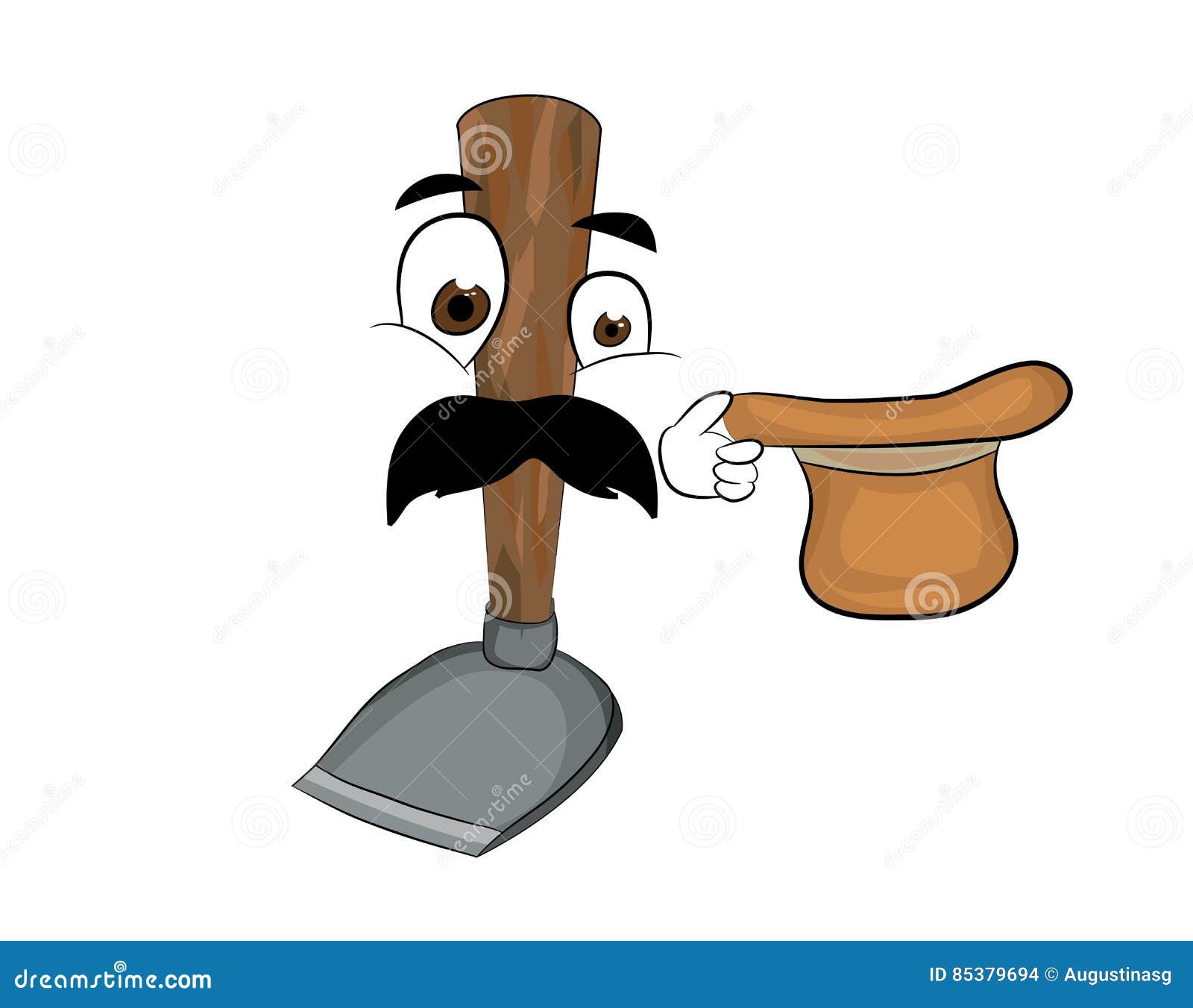 Surprised Hoe cartoon stock illustration. Illustration of tool - 85379694