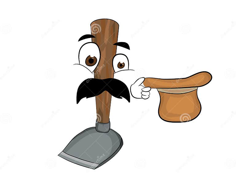 Surprised Hoe cartoon stock illustration. Illustration of tool - 85379694